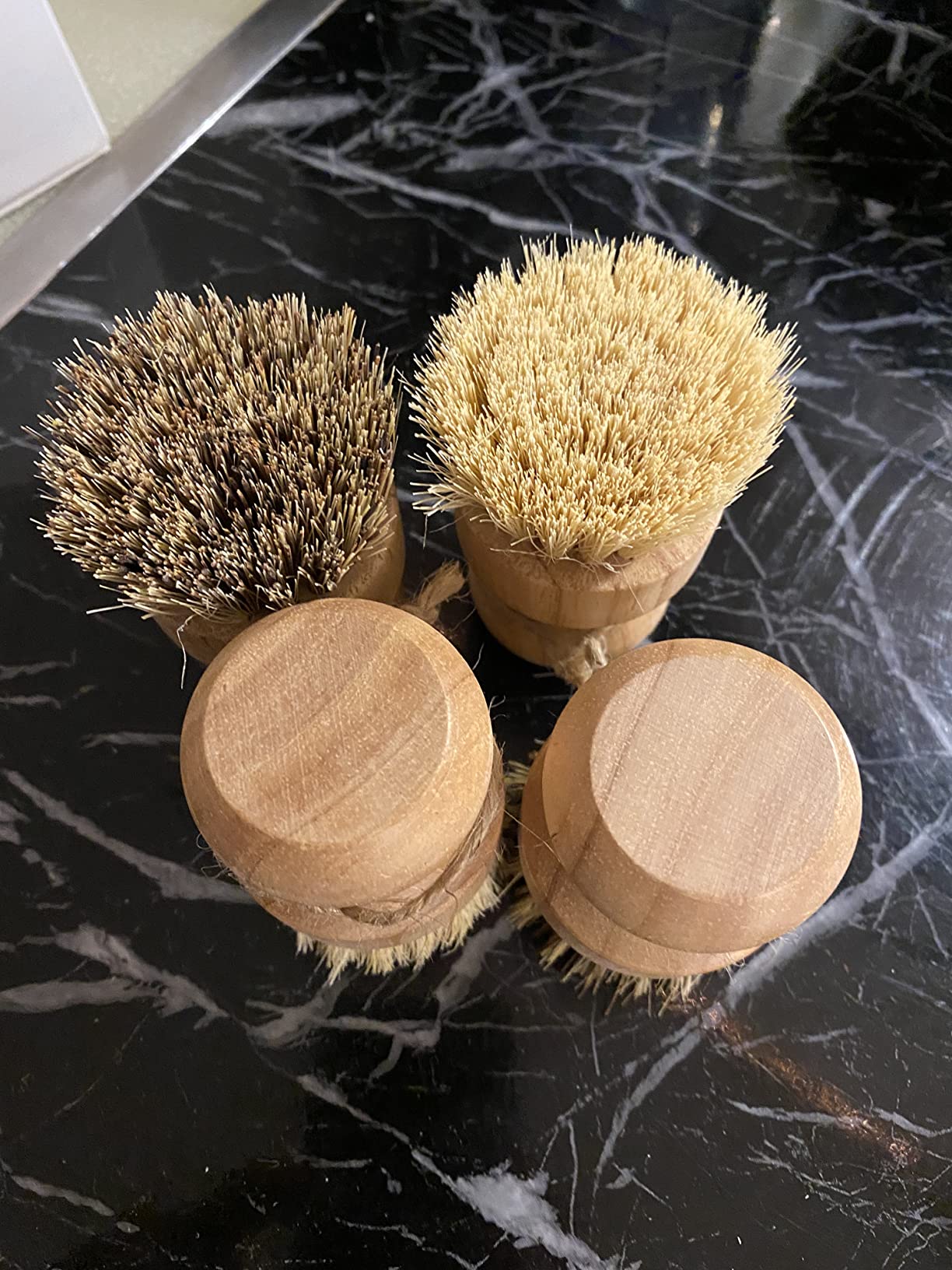 Dish Scrub Brush Dish Scrubber, 4 Packs Natural Bamboo Dish Brush Full ...