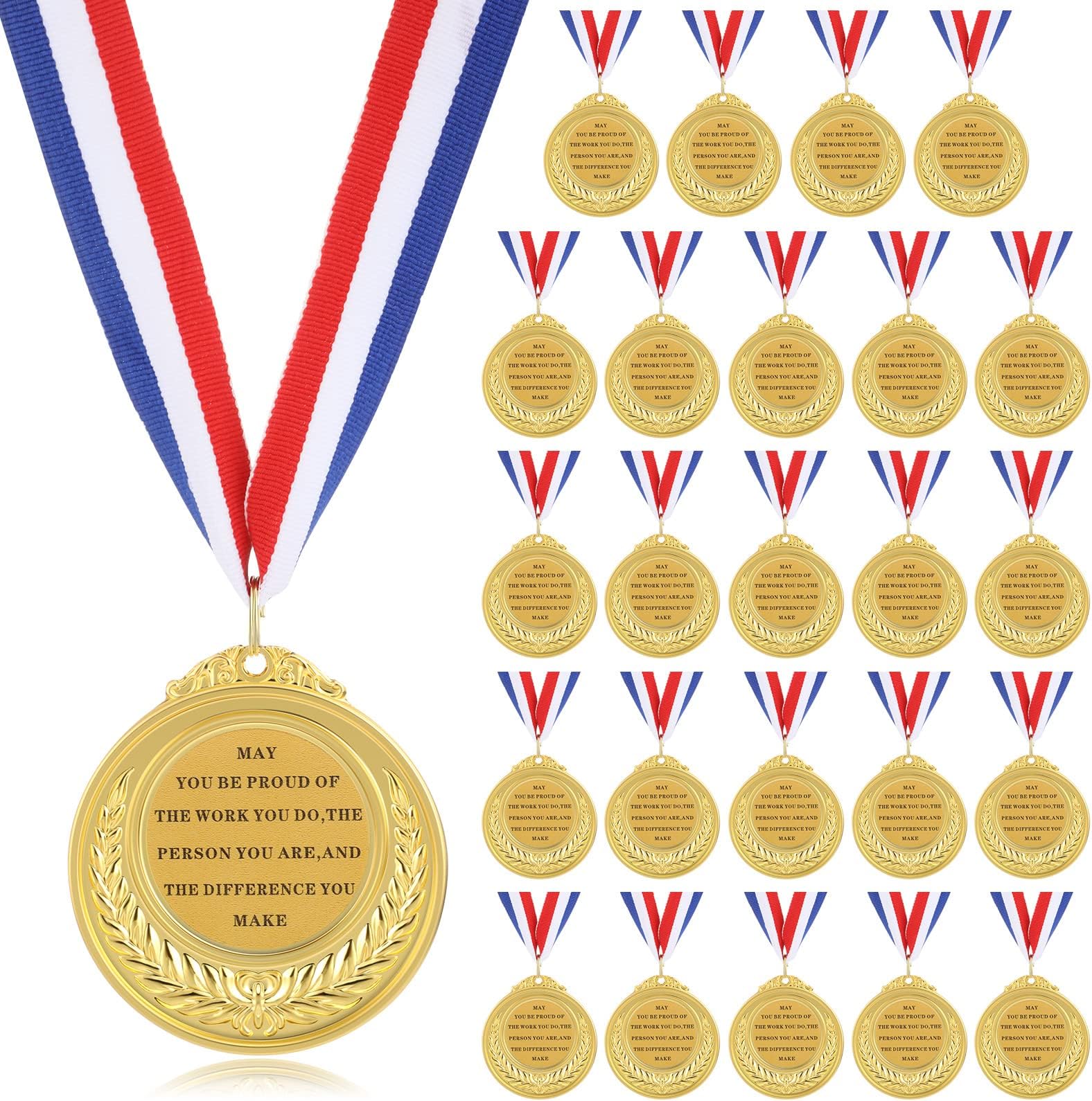 Amazon.com : Ecally 24 Set Employee Appreciation Gifts Metal Gold Award ...