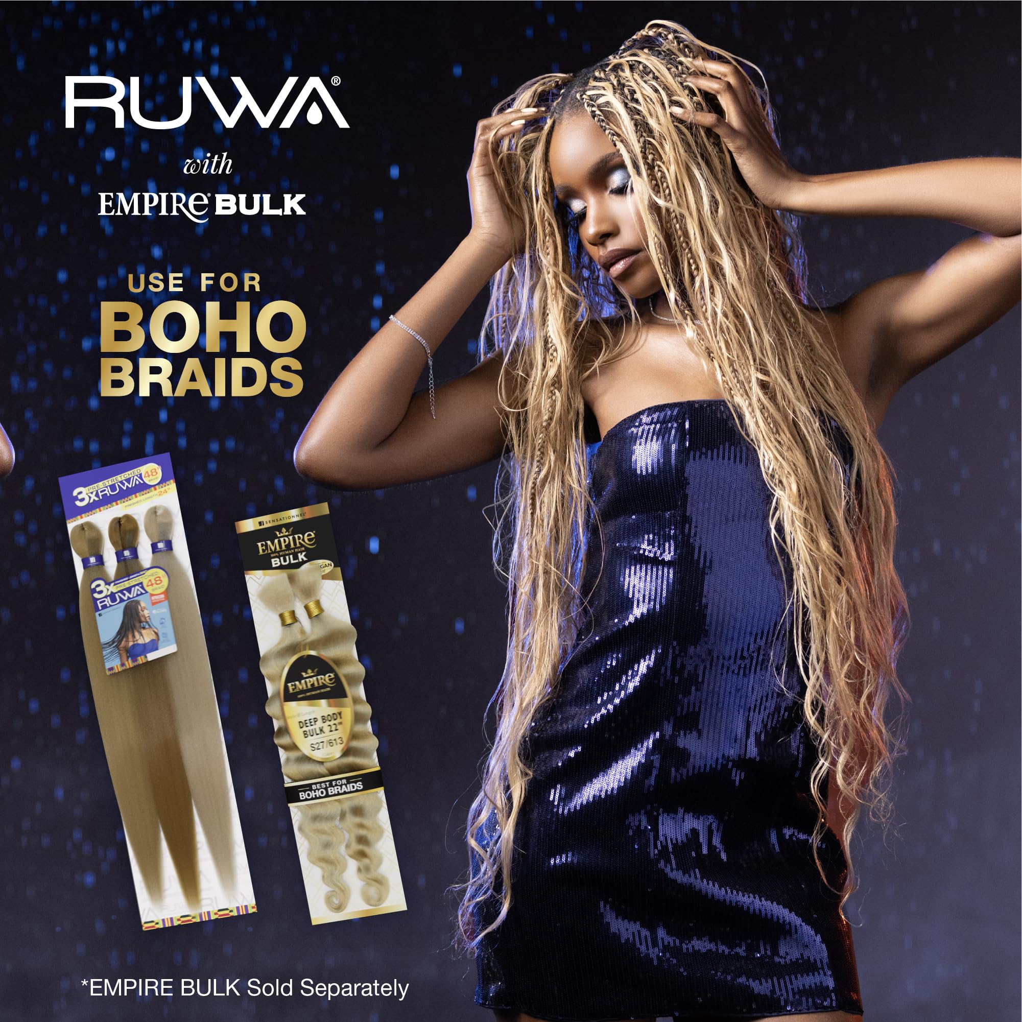 Snapklik.com : Sensationnel Ruwa Prestretched Braiding Hair - 3x 54 ...