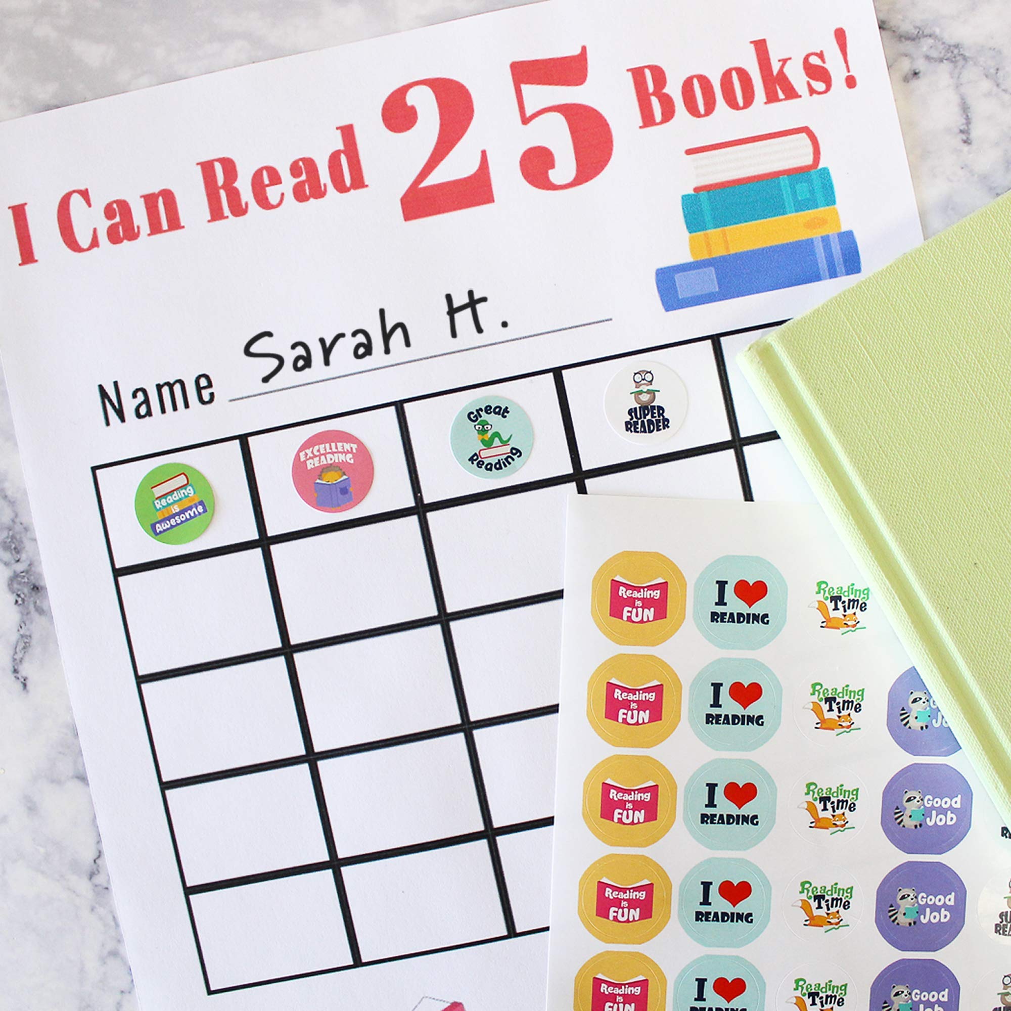 Buy Reading Stickers for Kids, Motivational Teacher Reward Chart Labels ...