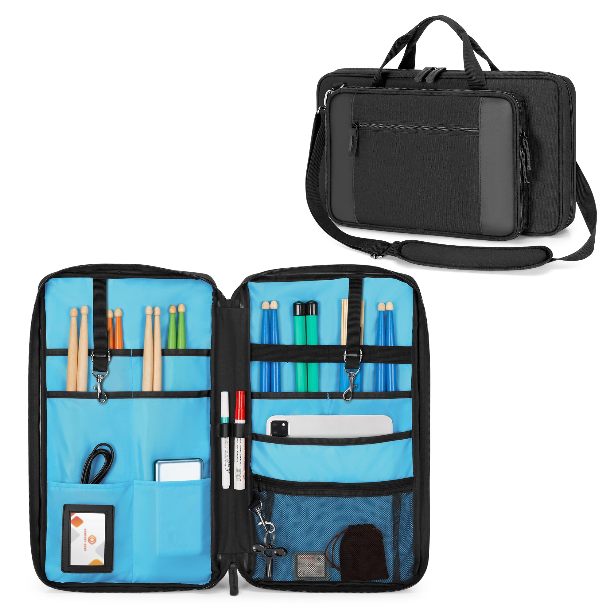 Amazon.com: Yarwo Drum Stick Bag with Hanging Hooks, Drum Mallet Holder ...