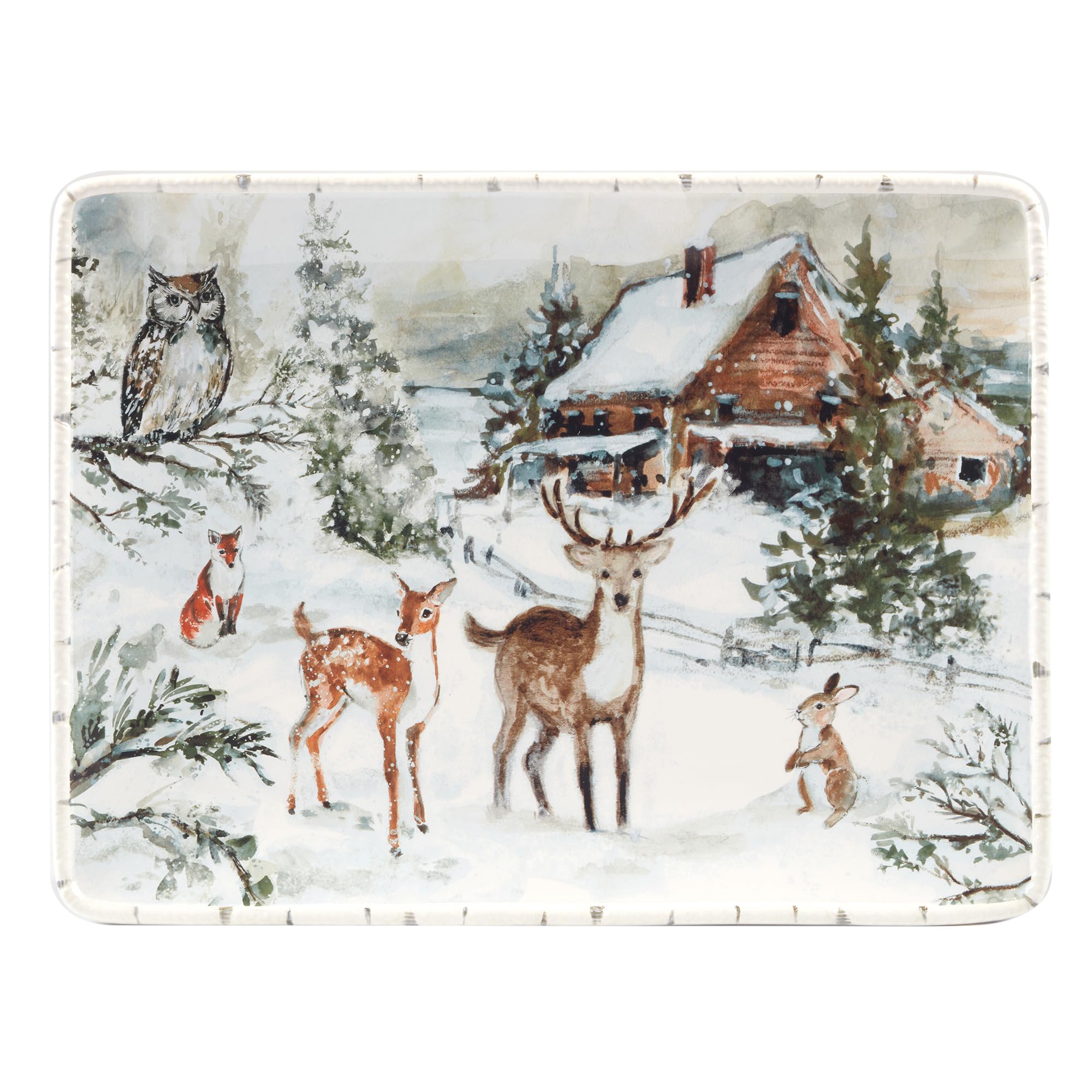 Amazon.com | Certified International Winter Frost Rectangular Platter ...