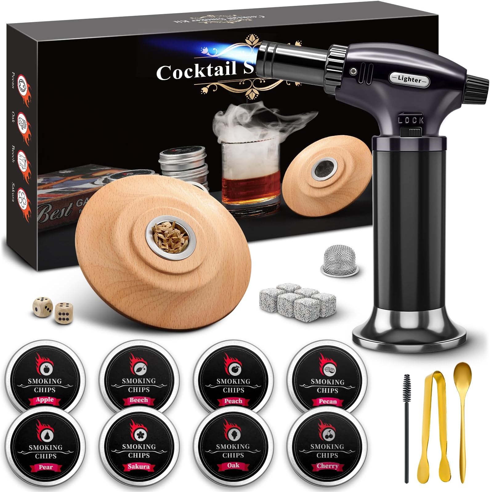 Amazon.com : OGERY Cocktail Smoker Kit with Torch, Whiskey Smoker Kit ...