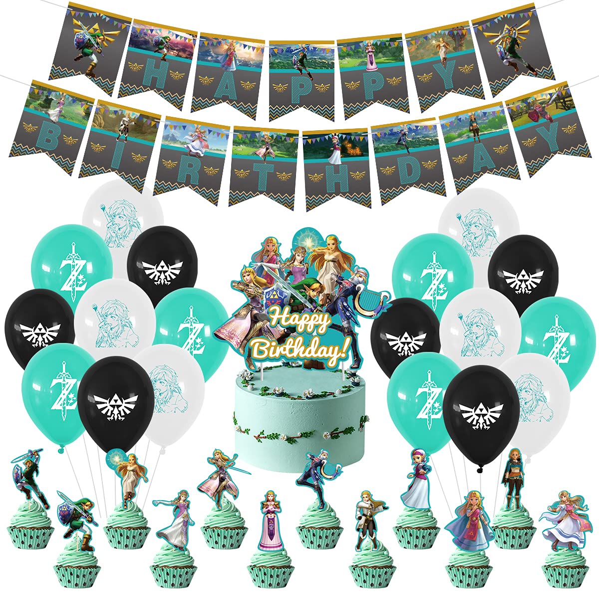 Buy The Legend of Zelda Birthday Party Supplies,Party Set Include Happy ...