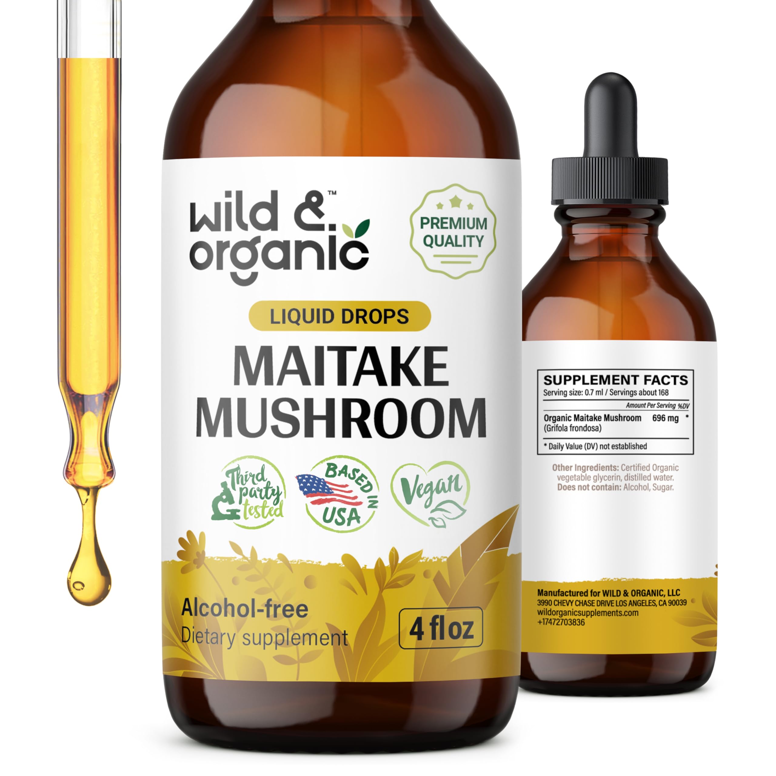 Amazon.com: Wild & Organic Maitake Mushroom Tincture - Immune Support ...