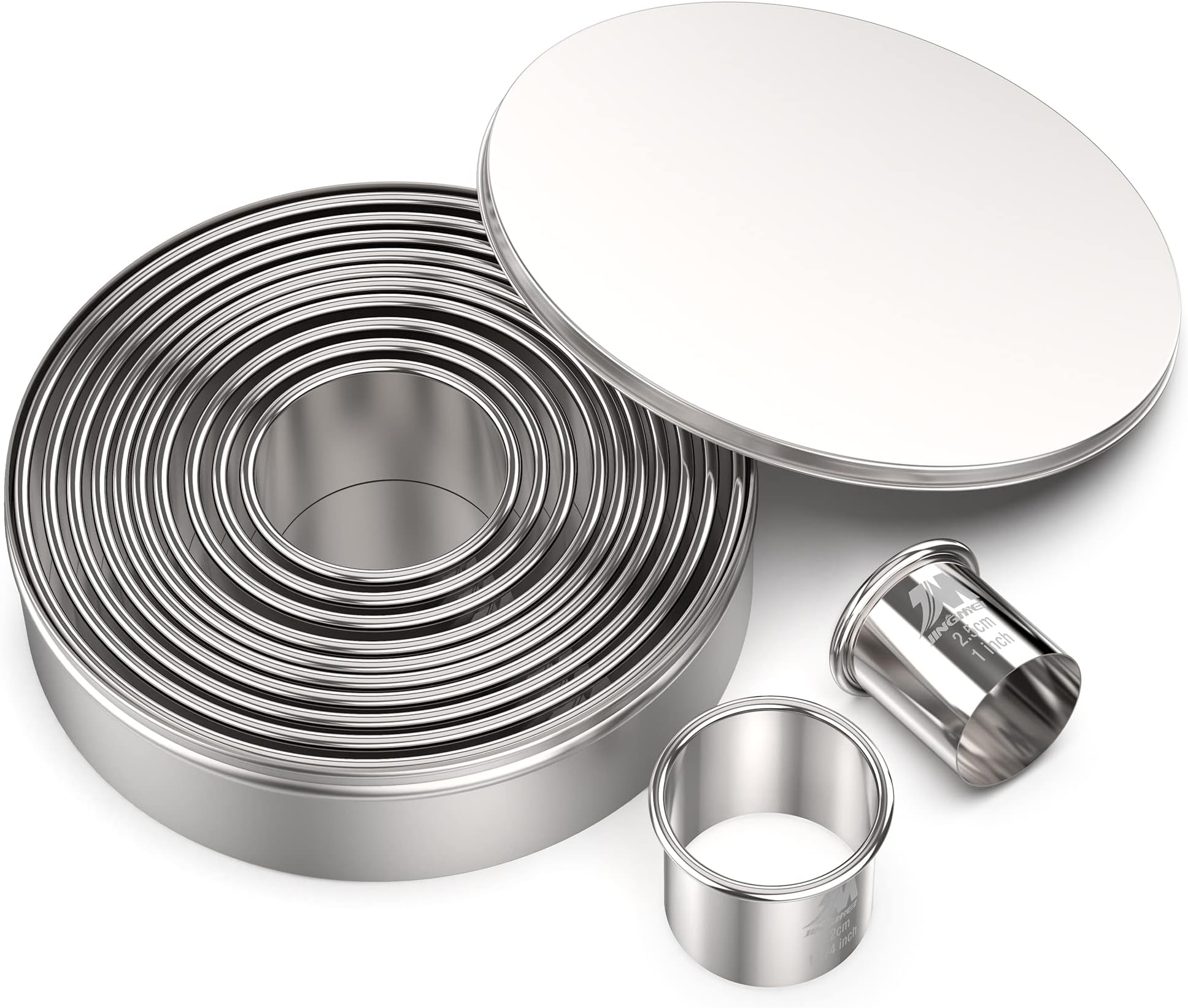 Amazon.com: 11 Pieces Metal Cookie Cutter Set, Round Cookie Cutters ...