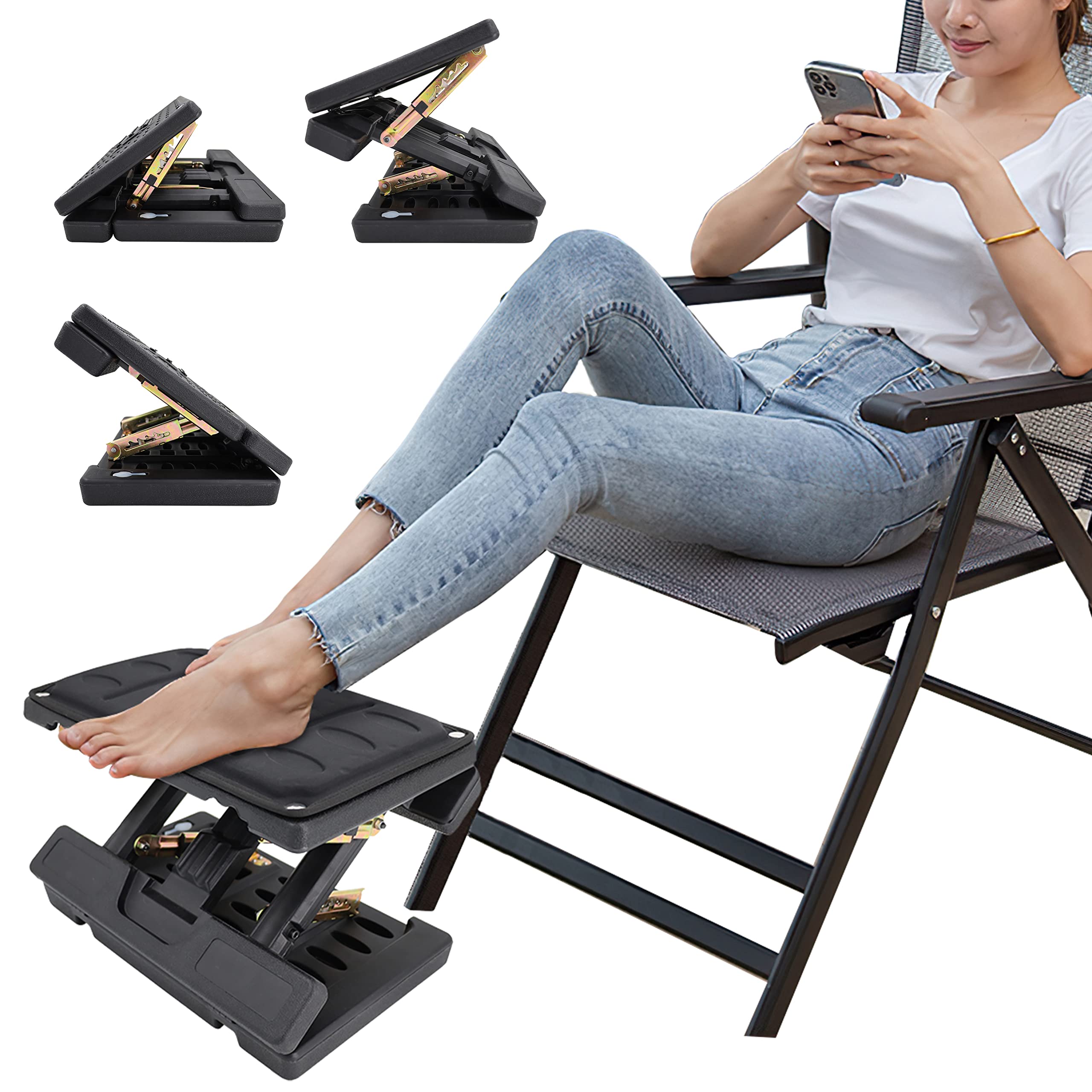 Buy Adjustable Office Foot Rest Under Desk at Work, Leg Rest with ...