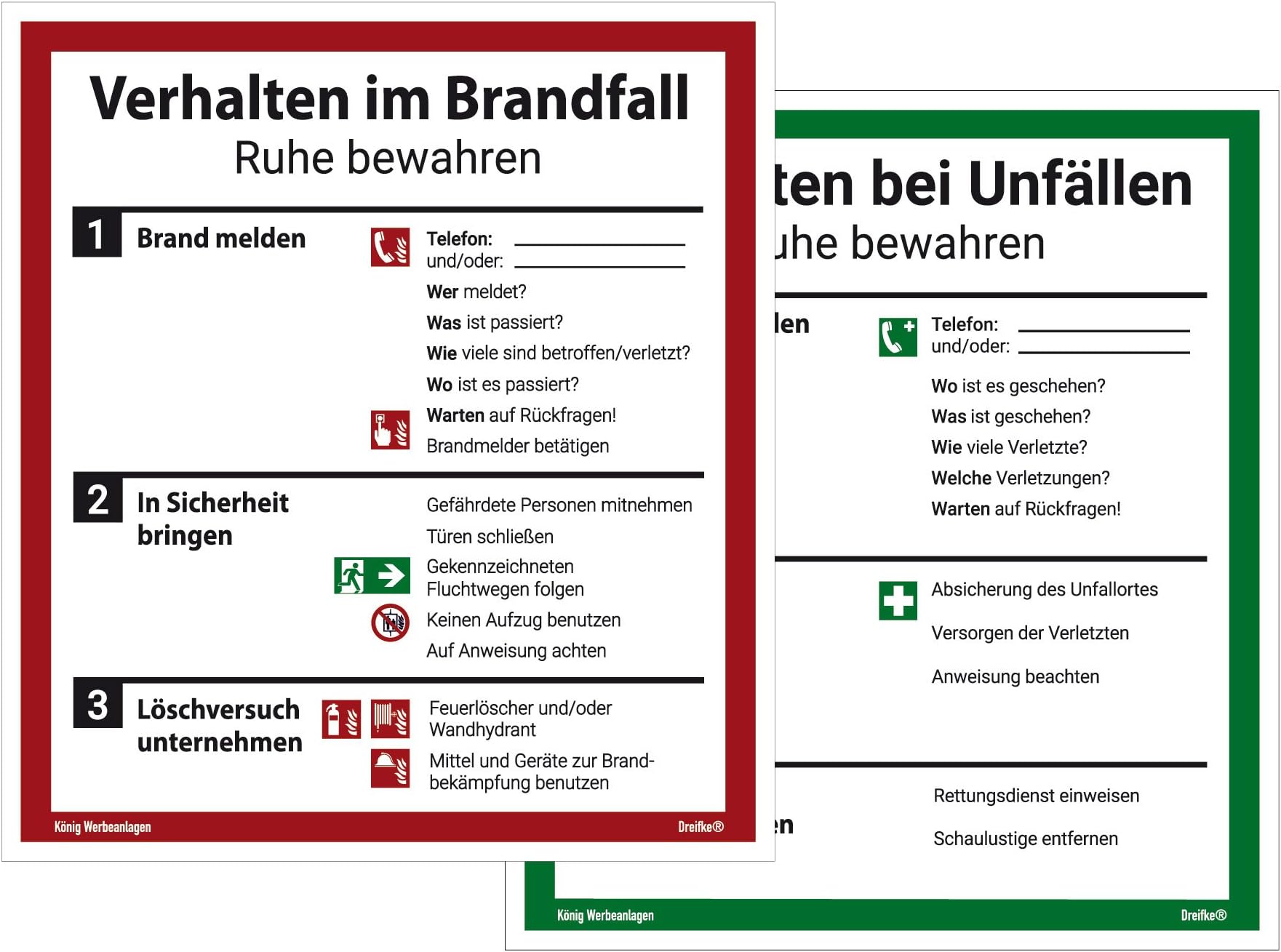Brandengel® Hochwertiges Schild Verhalten im Brandfall Kunststoffplatte ...