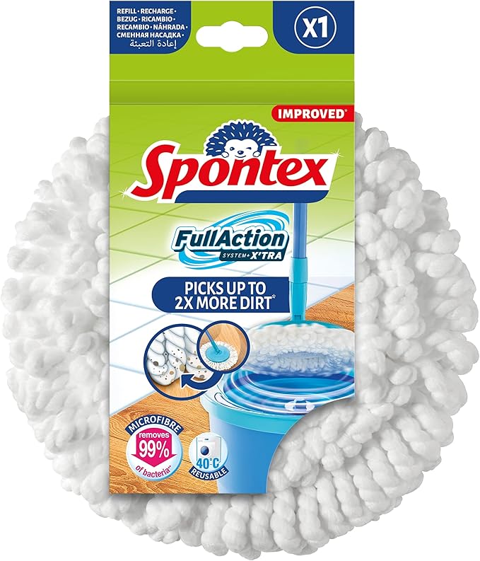 Spontex Full Action System+ Xtra Microfibre Mop Head Refill : Amazon.co ...