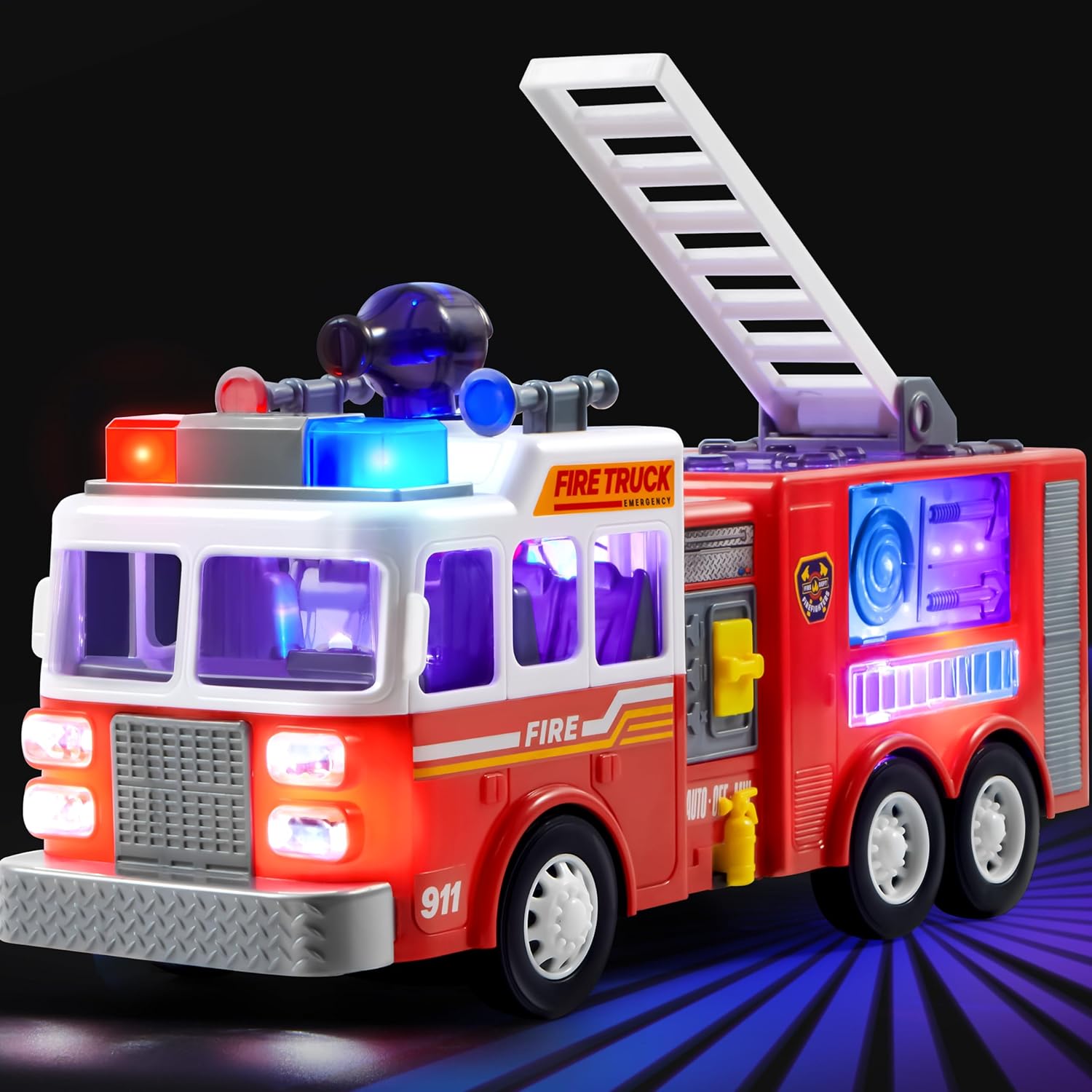 Brandclub - JOYIN Toddler Fire Truck Toy - LED Projections & Sirens ...