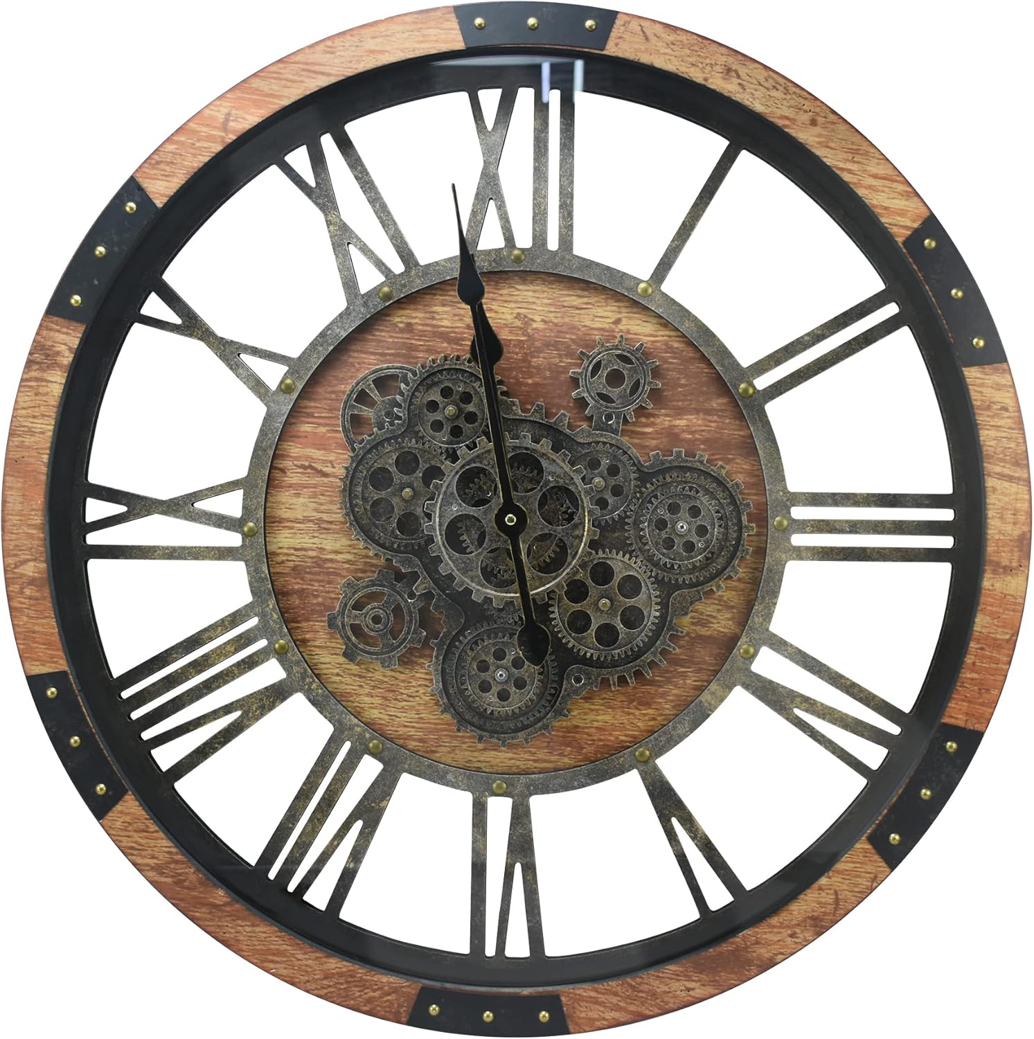 Amazon.com: DORBOKER Large Wall Clock with Moving Gears,Oversize ...