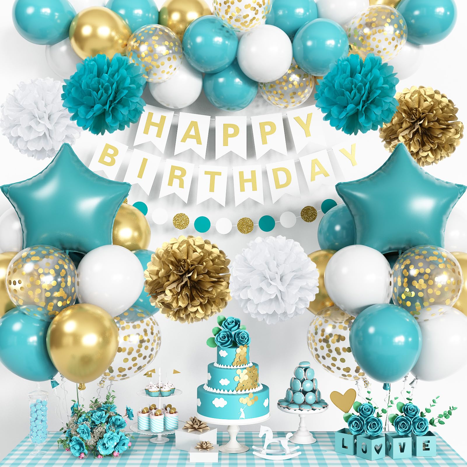 Turquoise Birthday Invitations