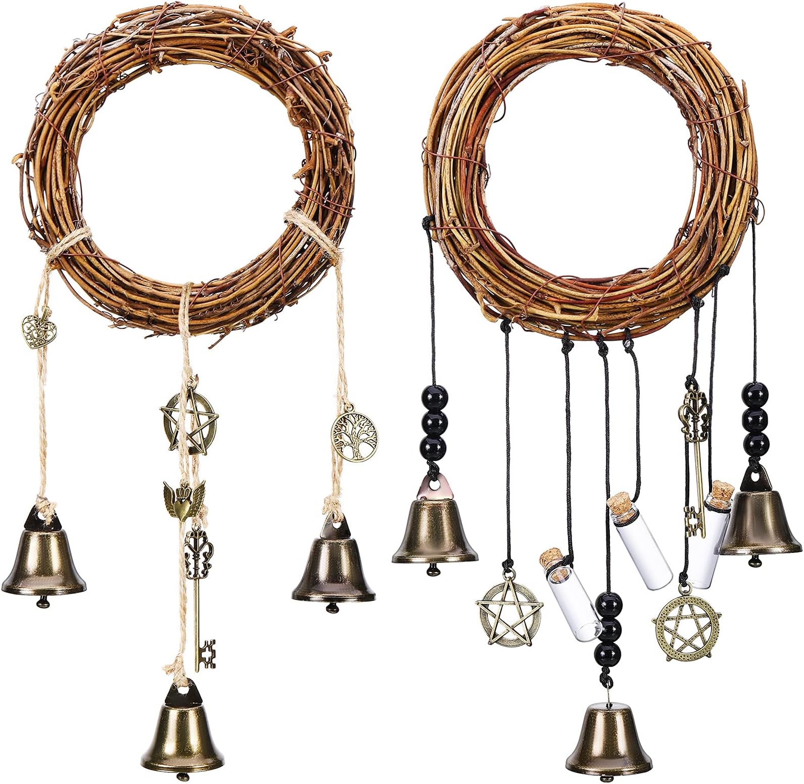 Amazon.com: 2 Pieces Witch Bells Protection Door Hangers Witch Wind ...