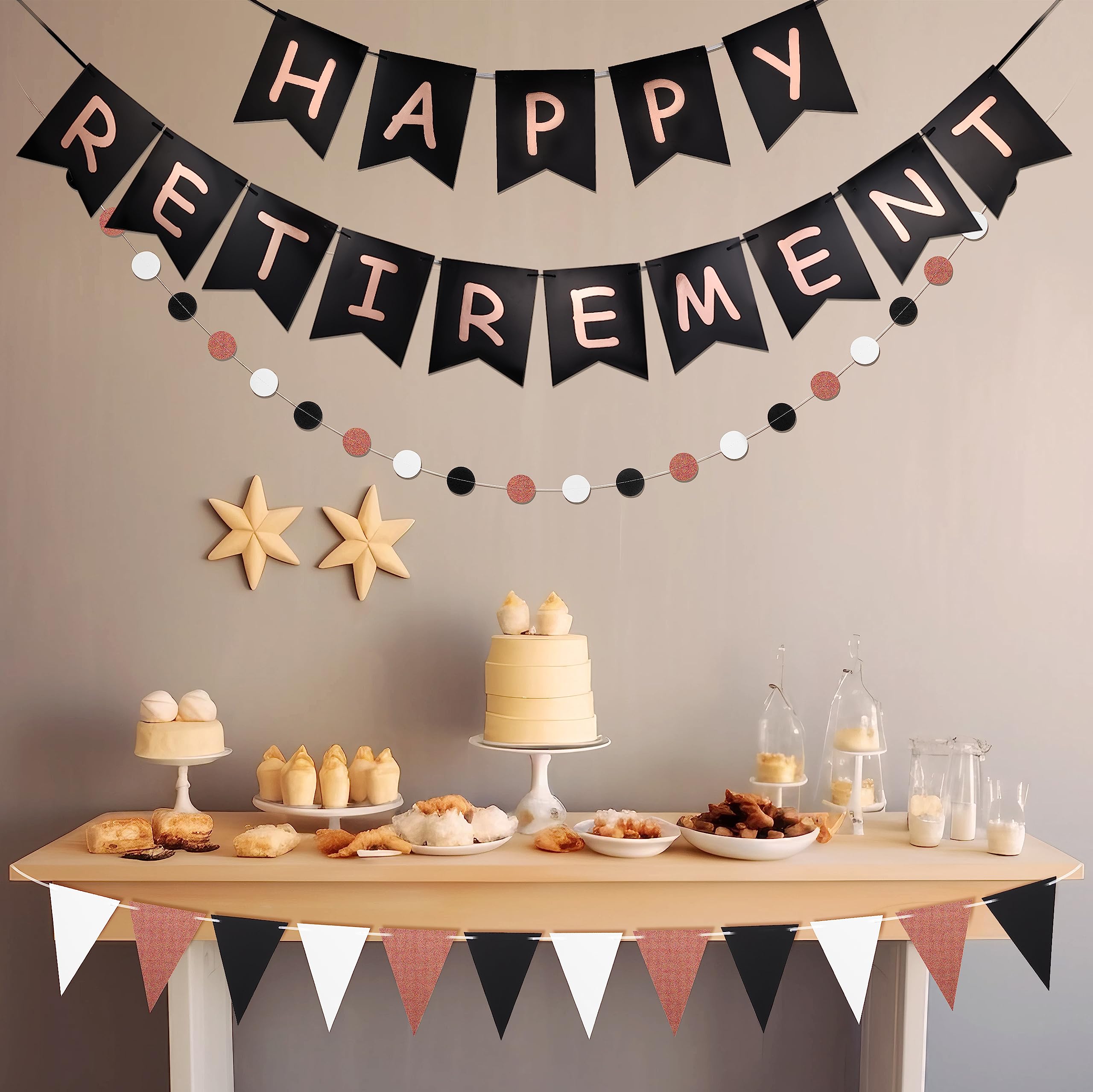 Snapklik.com : Happy Retirement Banner Assembled Rosa And Gold ...