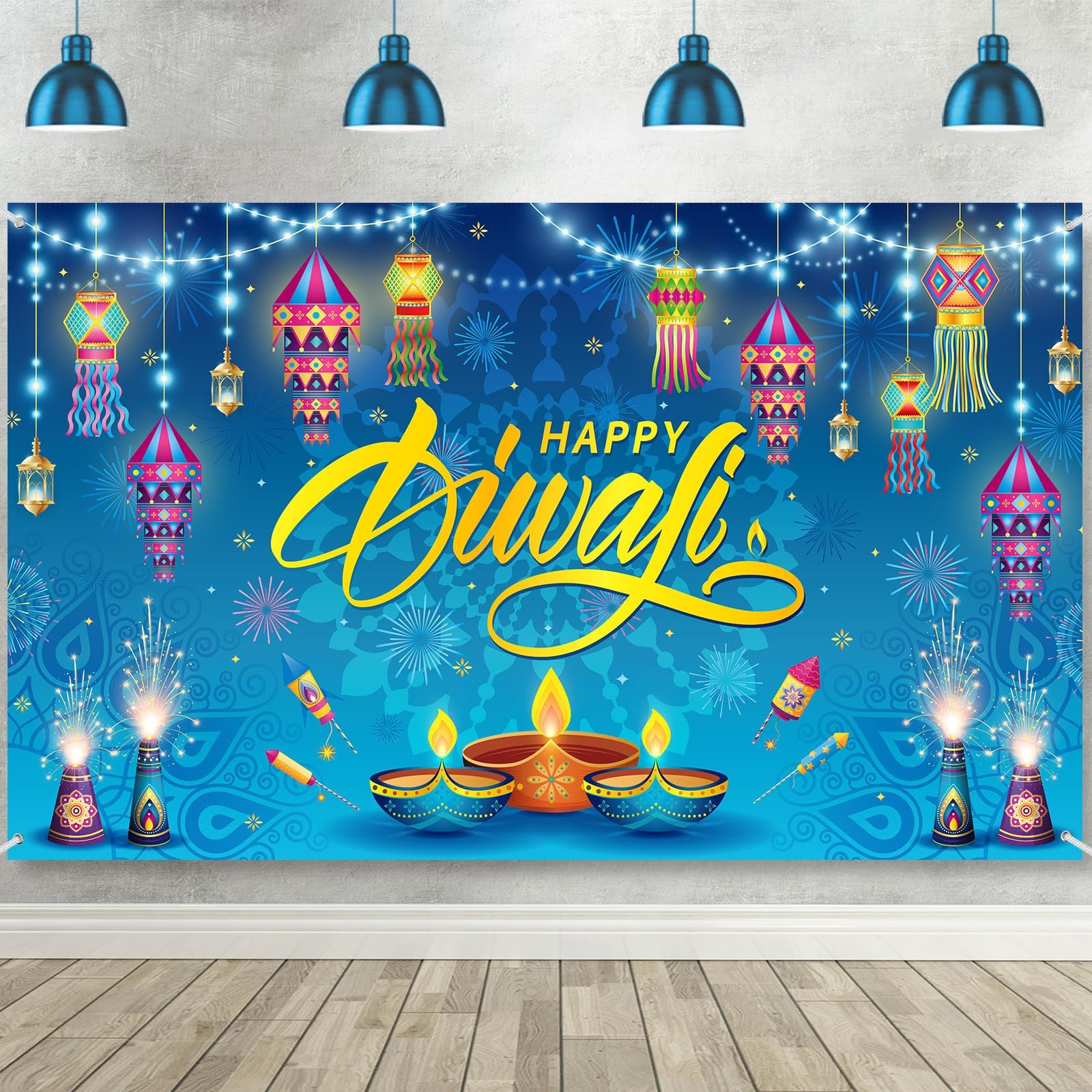 Amazon.com: Happy Diwali Backdrop Banner Diwali Wall Backdrops ...