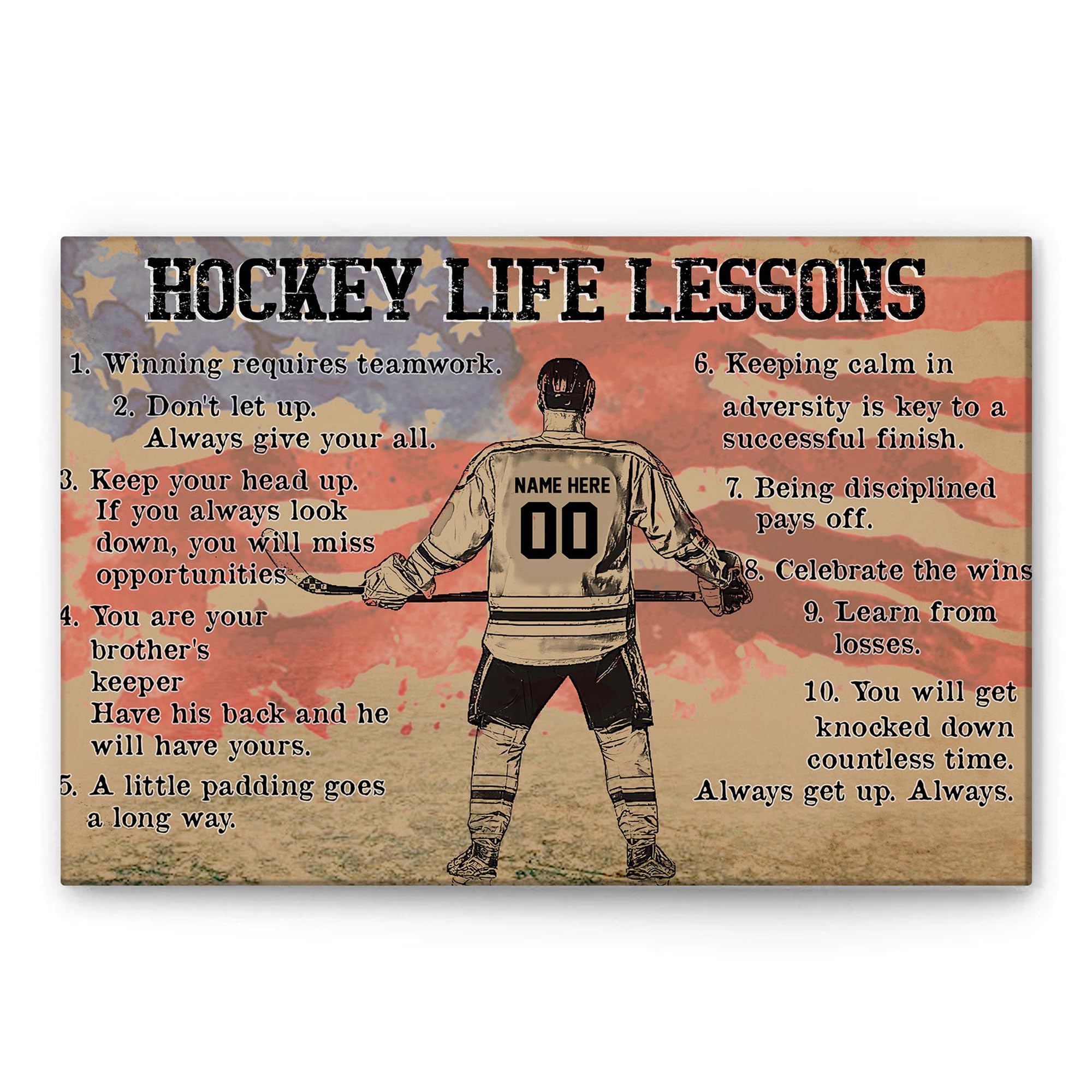 Amazon.com: Personalized Hockey Poster & Canvas, Hockey Life Lessons ...
