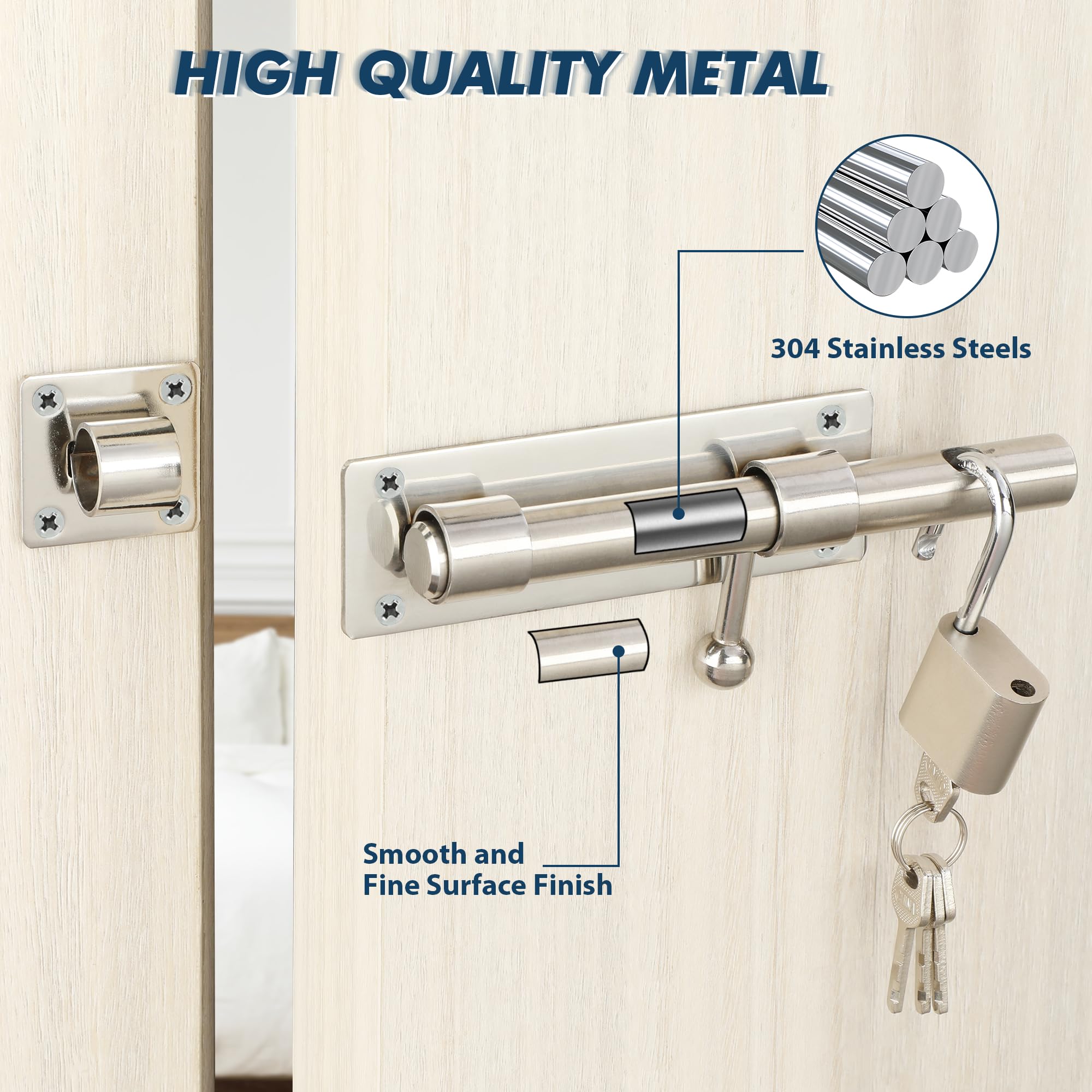 Snapklik.com : 6 Inch Barrel Bolt Latch,Slide Bolt Latch,Heavy Duty ...