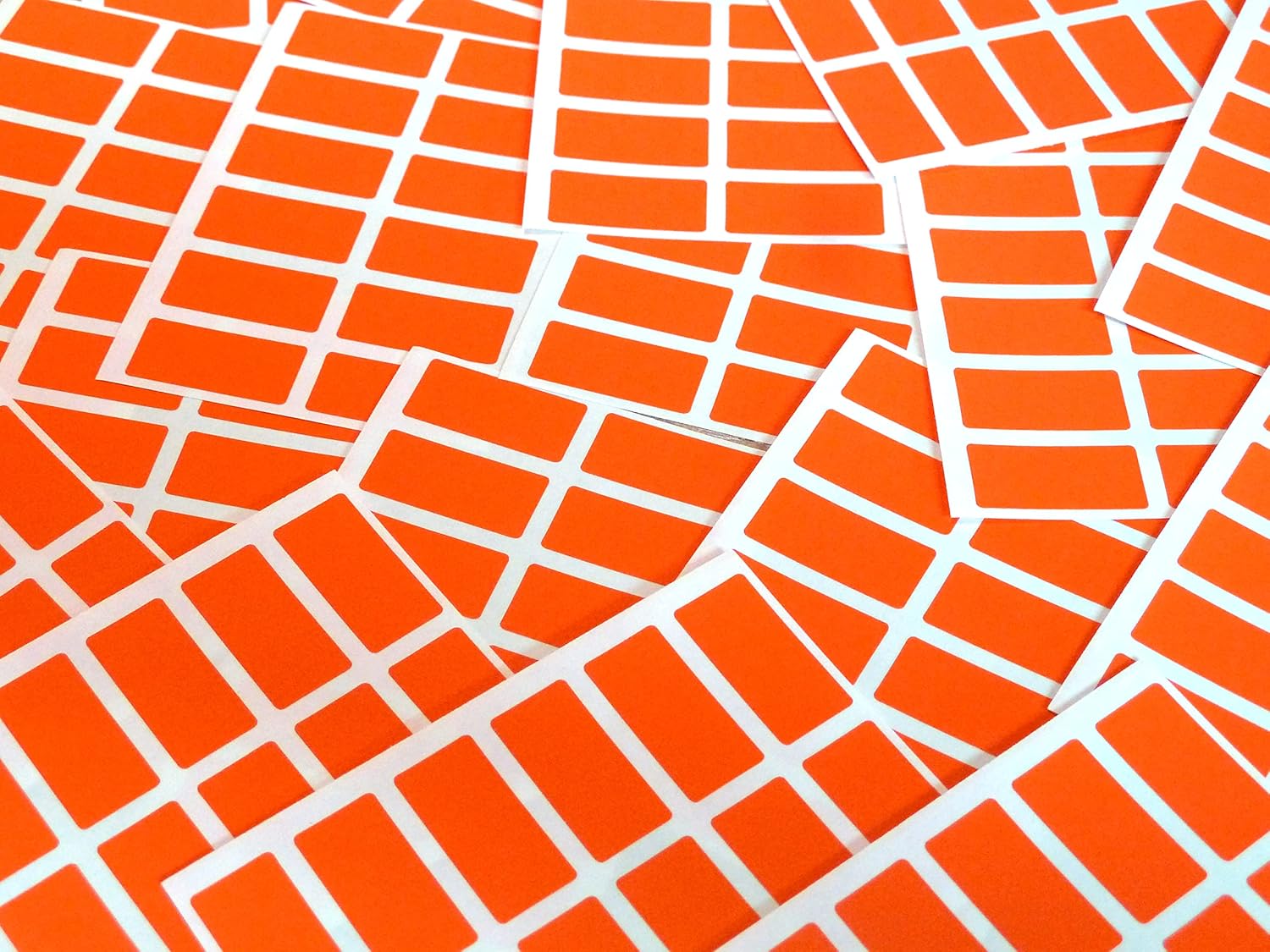 200 etiquetas, 25x12mm Rectangulo, naranja, color Code PEGATINAS ...