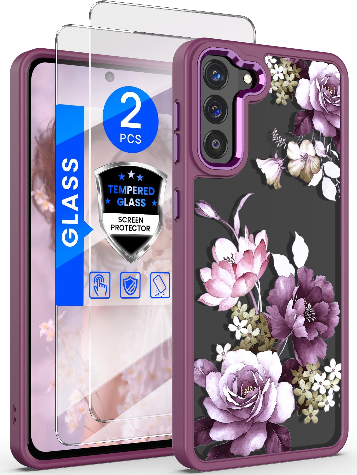 Amazon.com: Dretal for Samsung Galaxy S21 Plus 5G Case Floral, Galaxy ...