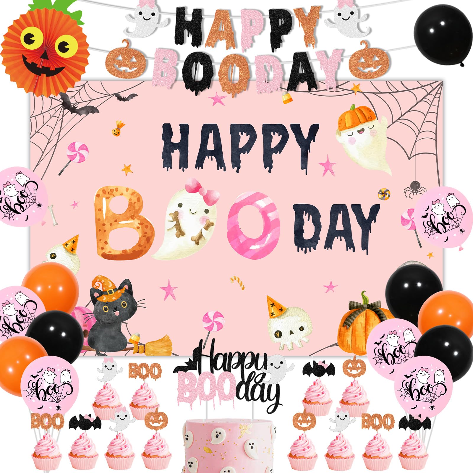 Amazon.com: Happy Boo Day Party Decorations Girl, Halloween Birthday ...