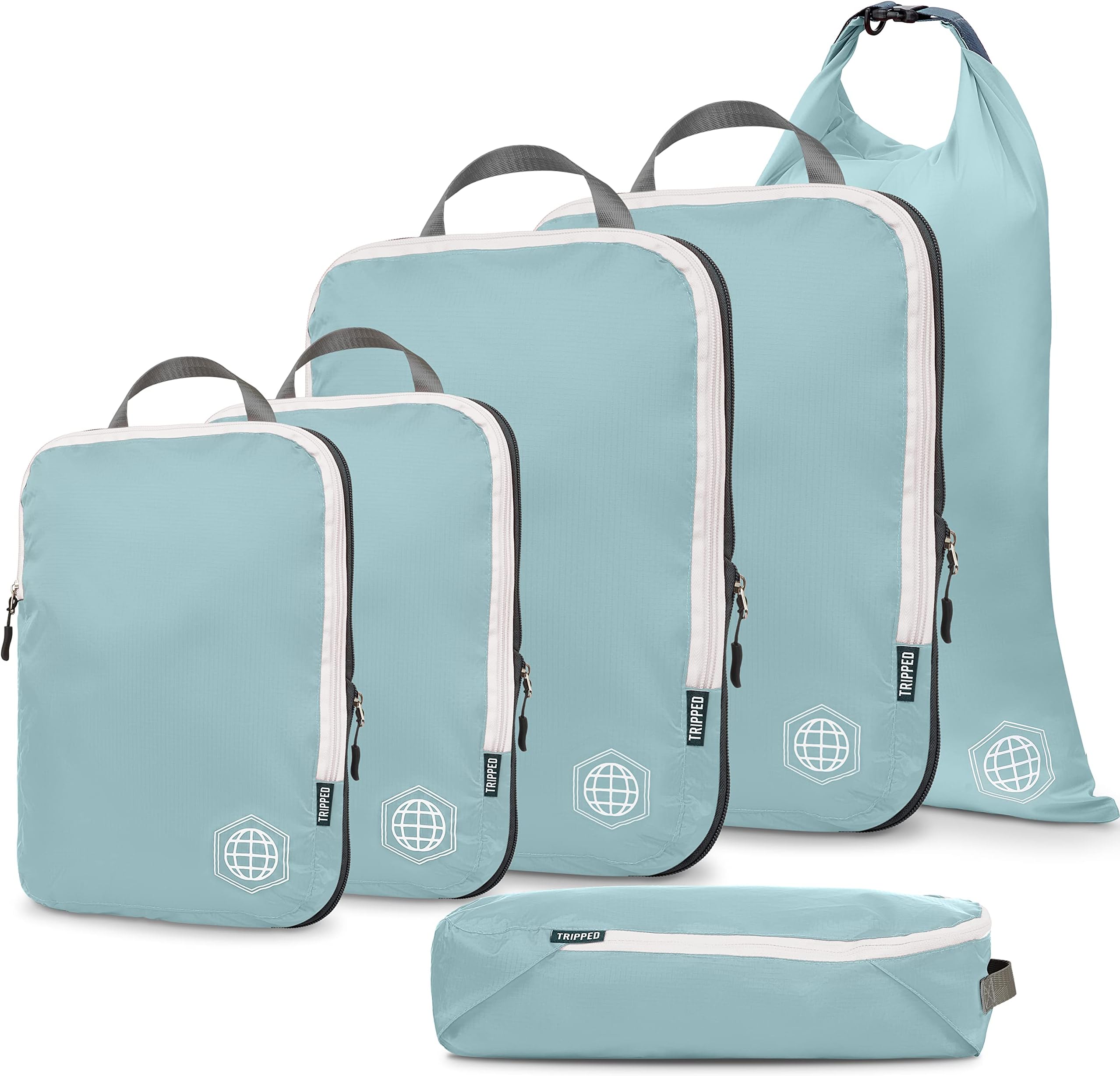 Amazon.com: 6 Pcs Compression Packing Cubes Waterproof Suitcase Travel ...