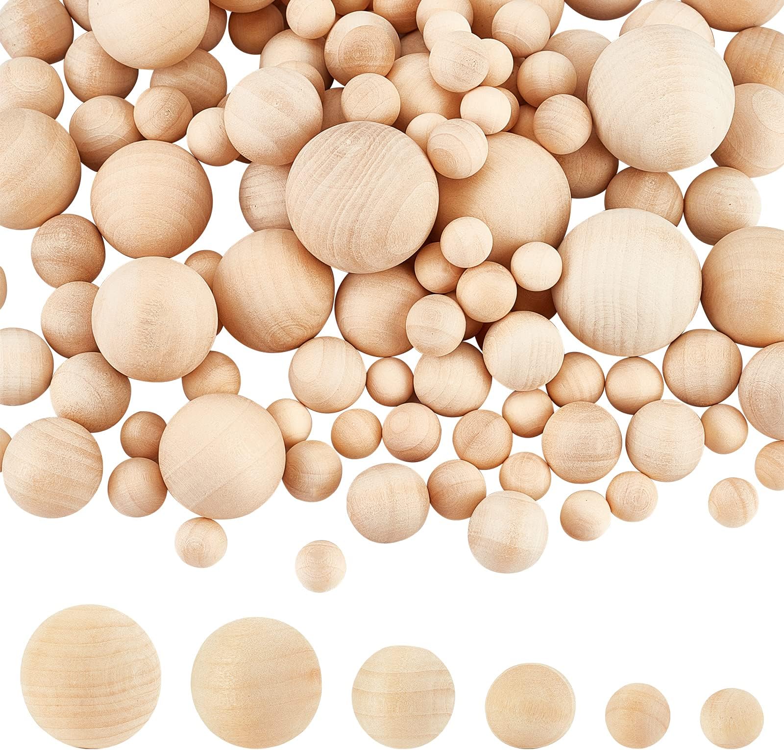 Rayher Set of 2 Wooden Balls for Crafts and Model Making, Solid Wood ...