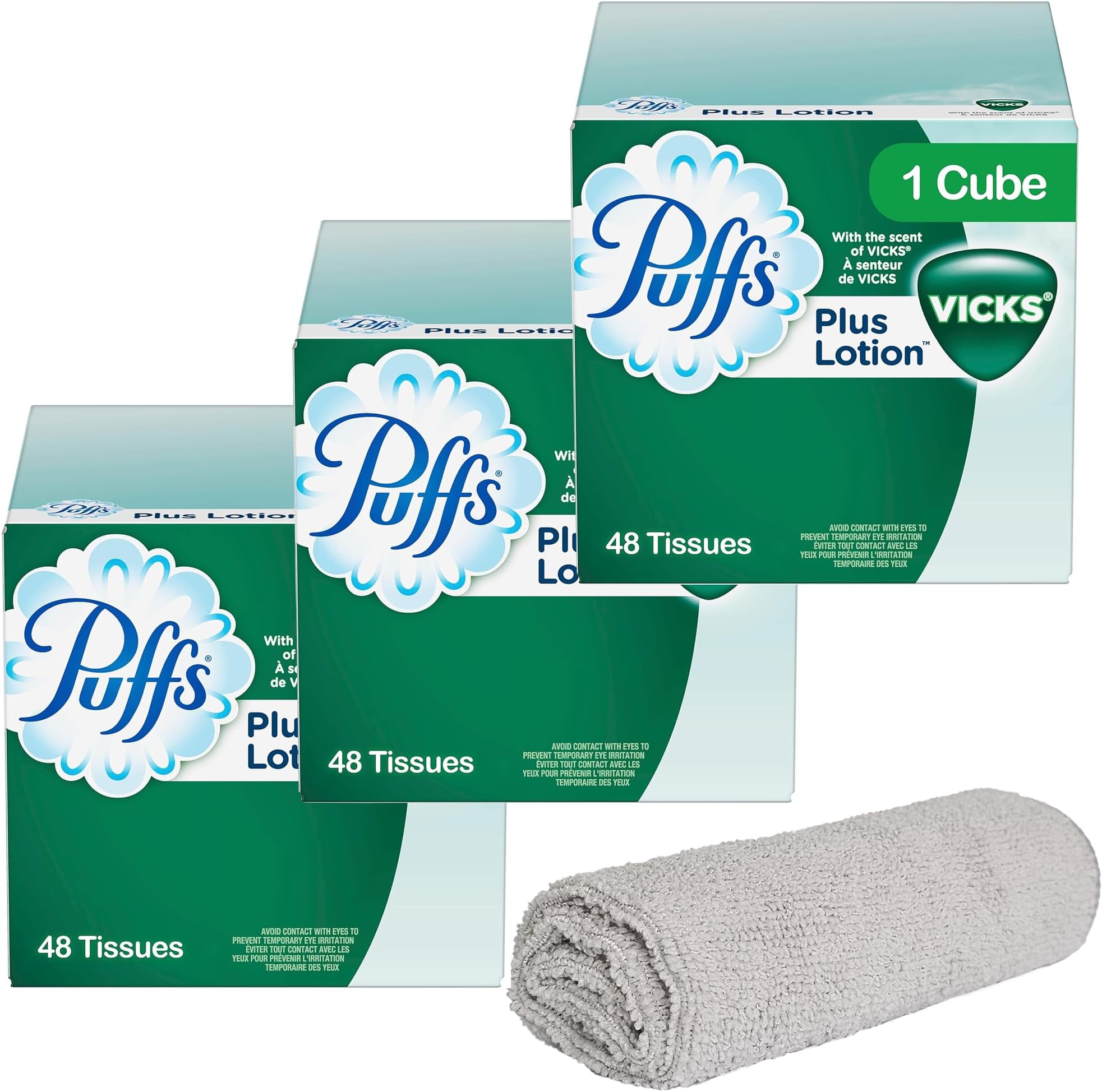 Amazon.com: Puff Plus Lotion Vick Facial Tissues 16 Cubes, 2-Ply (48 ...