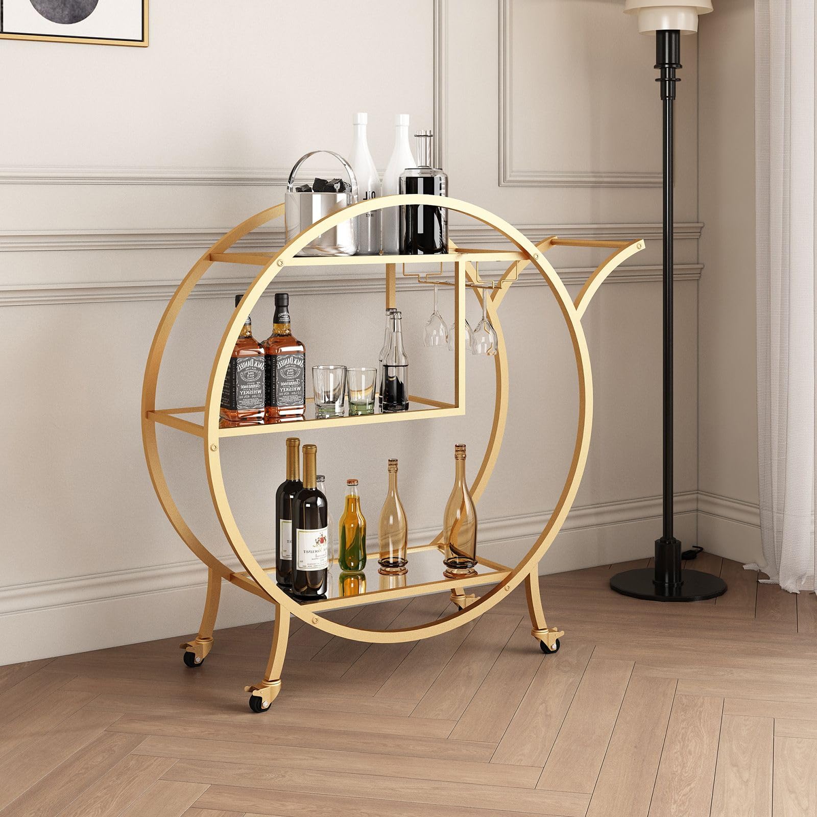 Circular Home Bar Sagebrook Home 48 In X 78 In Black Round Bar Cabinet