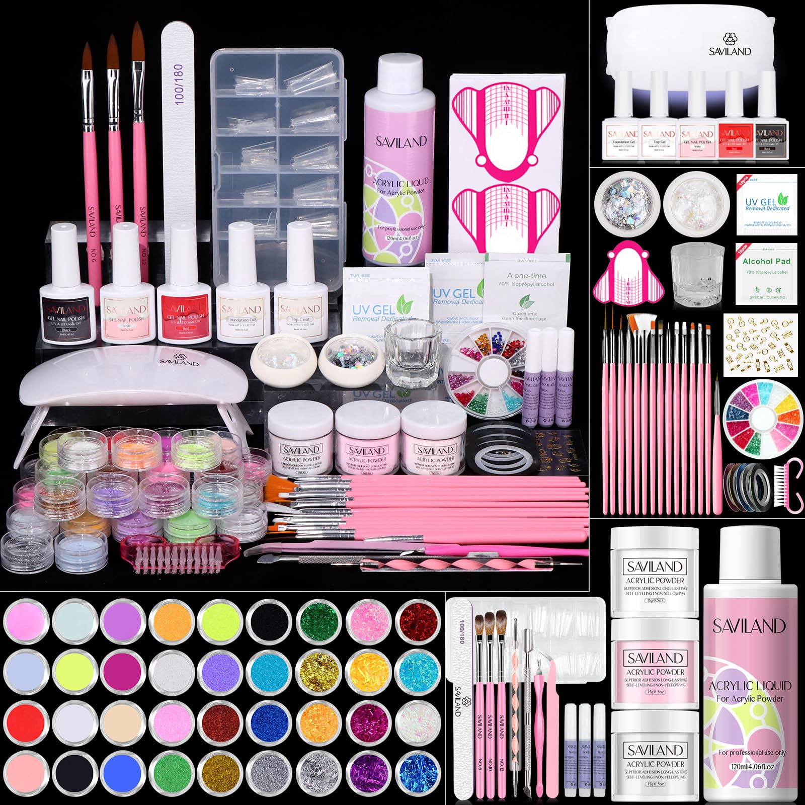 Amazon.com: SAVILAND Acrylic Nail Kit with Everything for Beginners ...