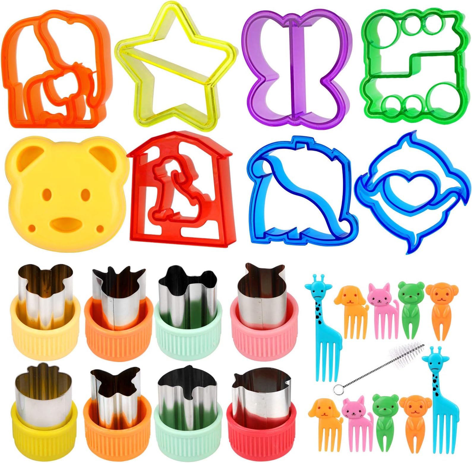 GET FRESH Sandwich & Veggie Cutter Set with 5 Shapes, 20 Pieces ...