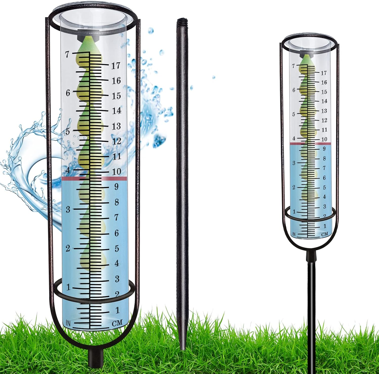 QMCAHCE Rain Gauge, Outdoor Glass rain Gauge with Buoy, Upgrade Glass ...