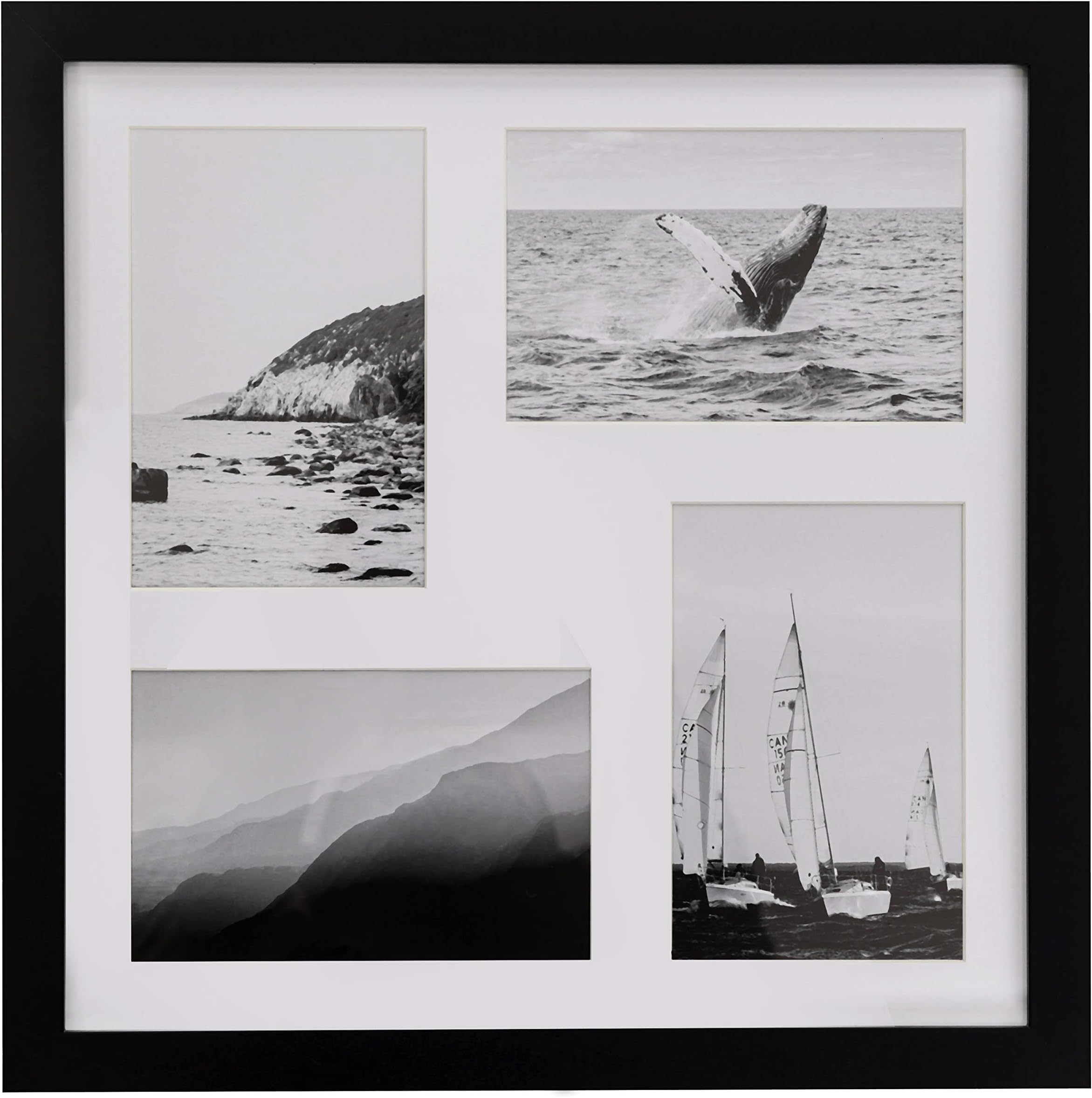 Standing & Wall Mounted 4 Picture Photo Frame 4" x 6" Wooden Effect ...