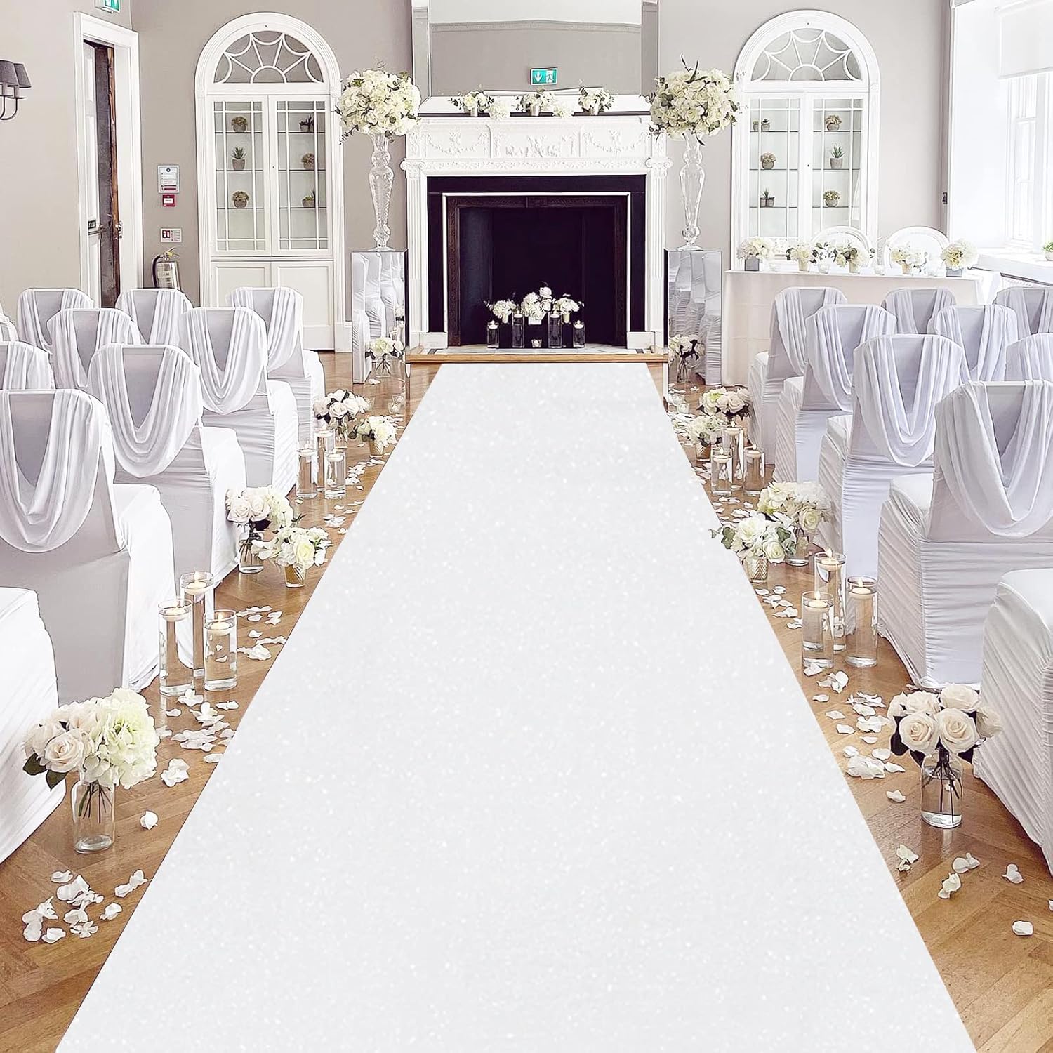 Amazon.com: White Aisle Runner for Wedding Ceremony: 2FT×15FT Sequin ...
