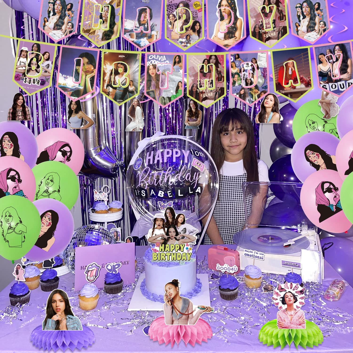 Buy Olivia Singer Rodrigo Party Decoration, Cool Singer Theme Birthday ...