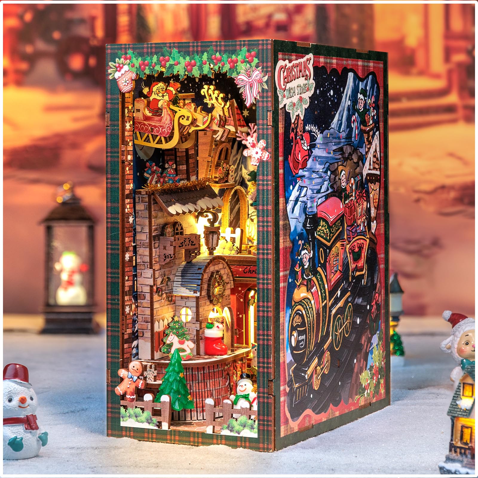 Amazon.com: Fsolis Christmas Book Nook Kit, DIY Miniature Booknook Kit ...