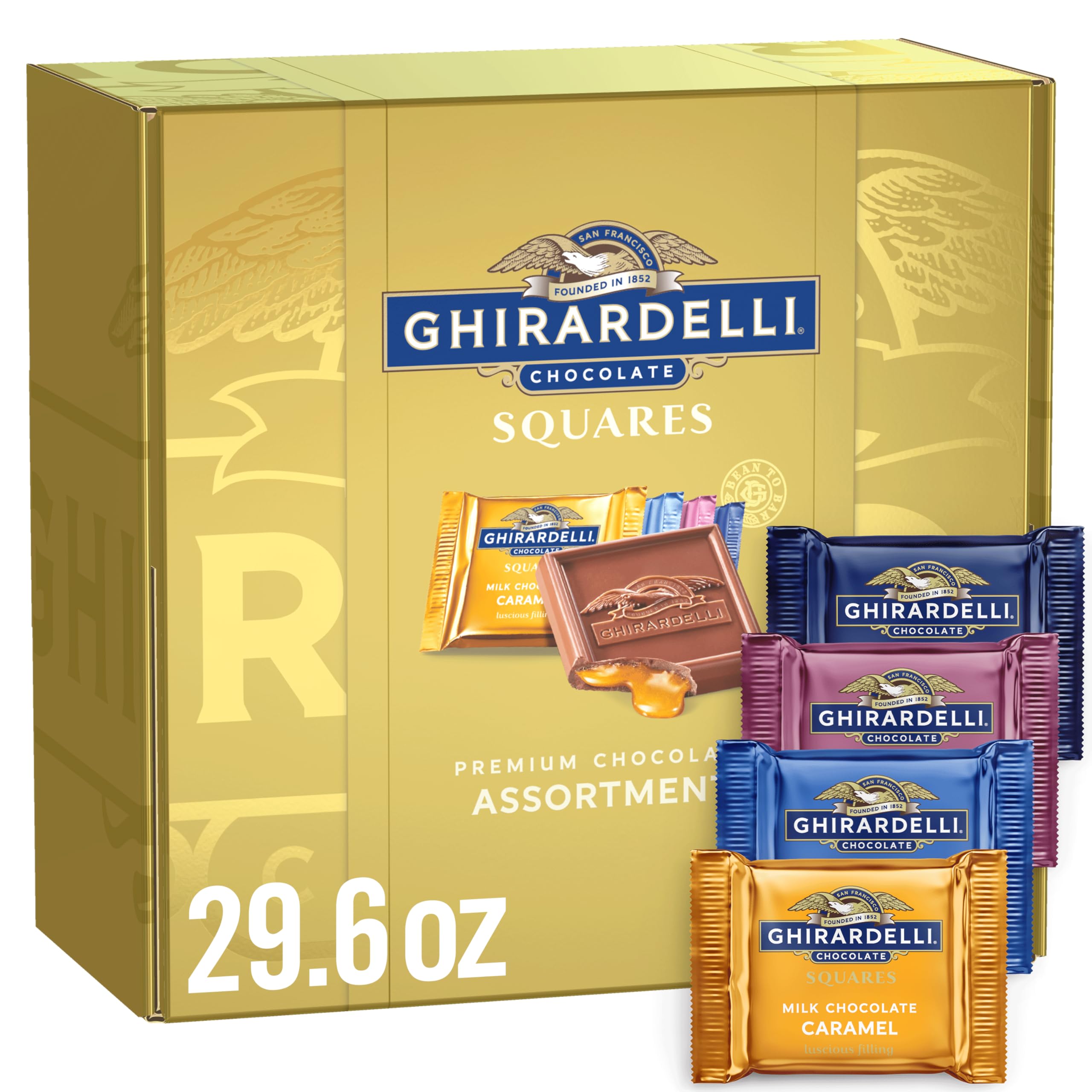 Amazon.com : GHIRARDELLI Premium Chocolate Assortment SQUARES Gift Box, 29.6 oz : Everything Else