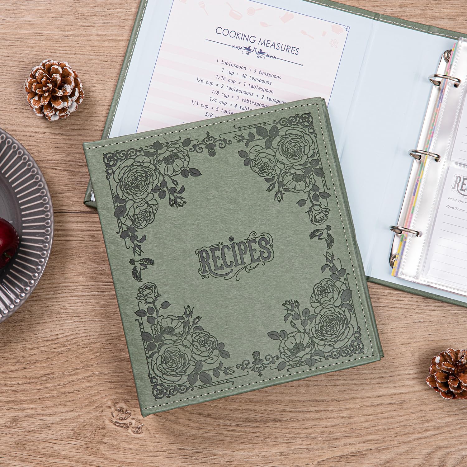 Recipe Book to Write in Your Own Recipes, 8.5x9.5 Recipe Ring Binder ...