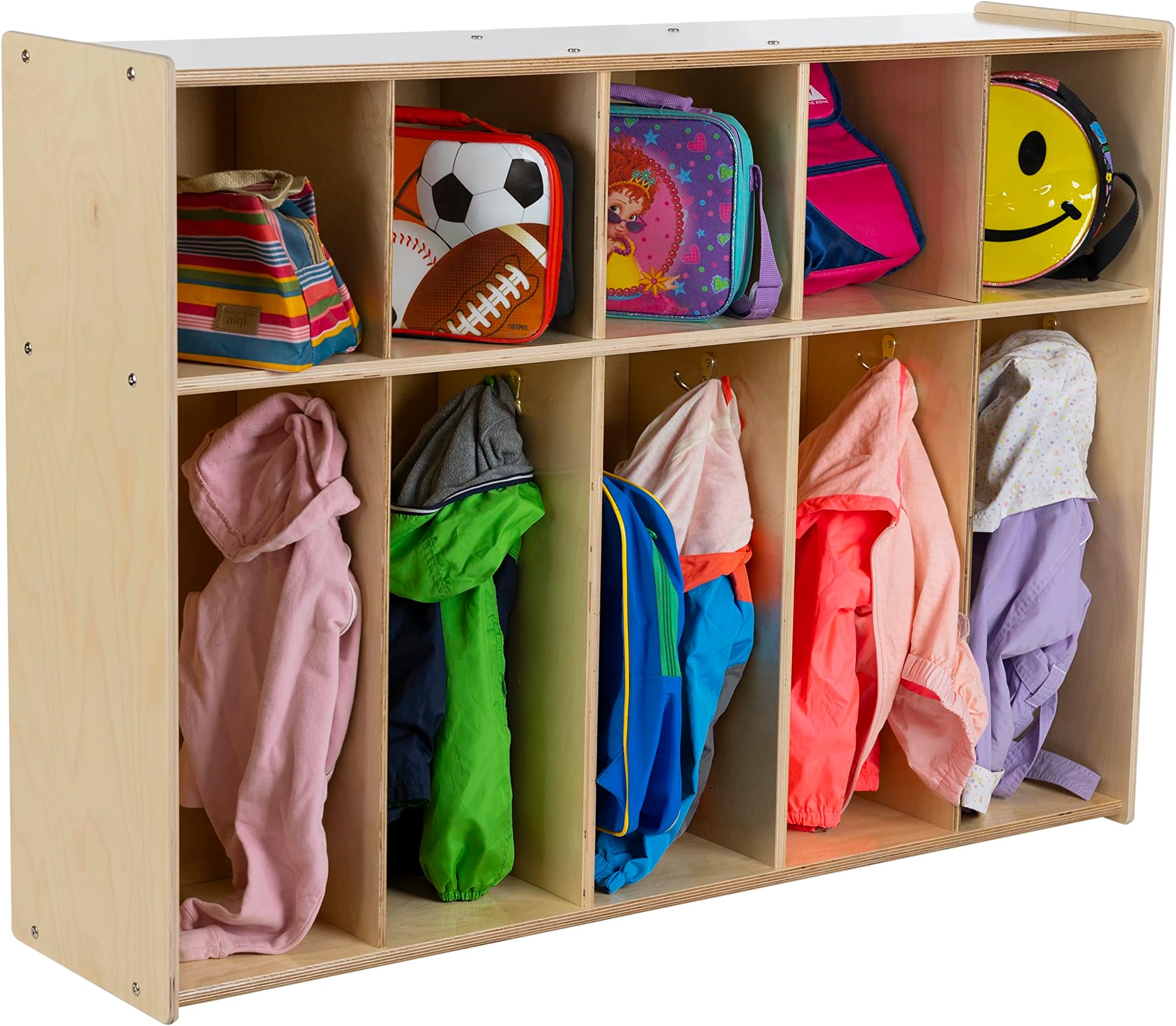 Amazon.com: RRI Goods 5-Section Coat Locker with Cubbies, Wooden ...