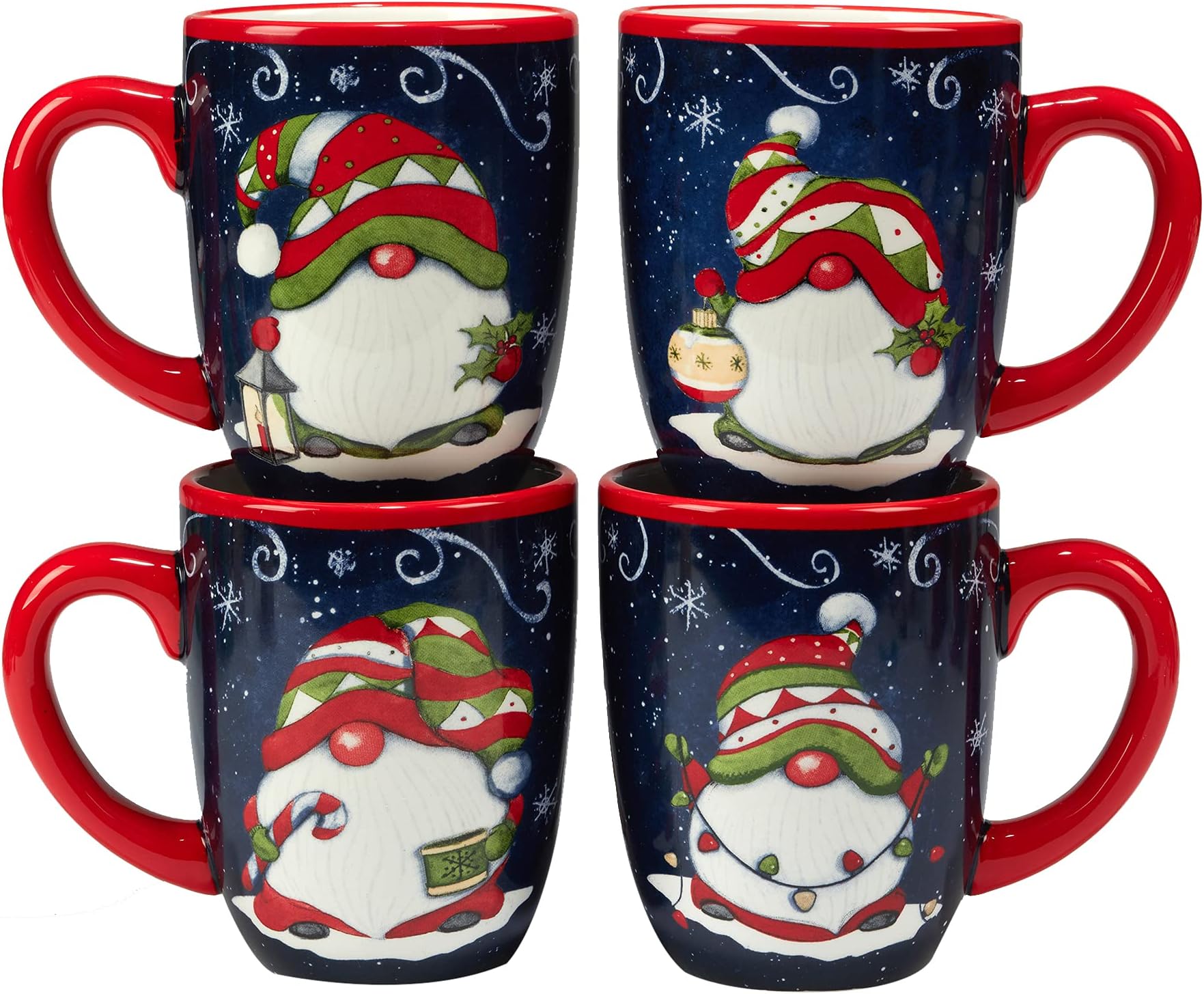 Amazon.com: Certified International Garden Gnomes 18 oz. Mugs, Set of 4 ...