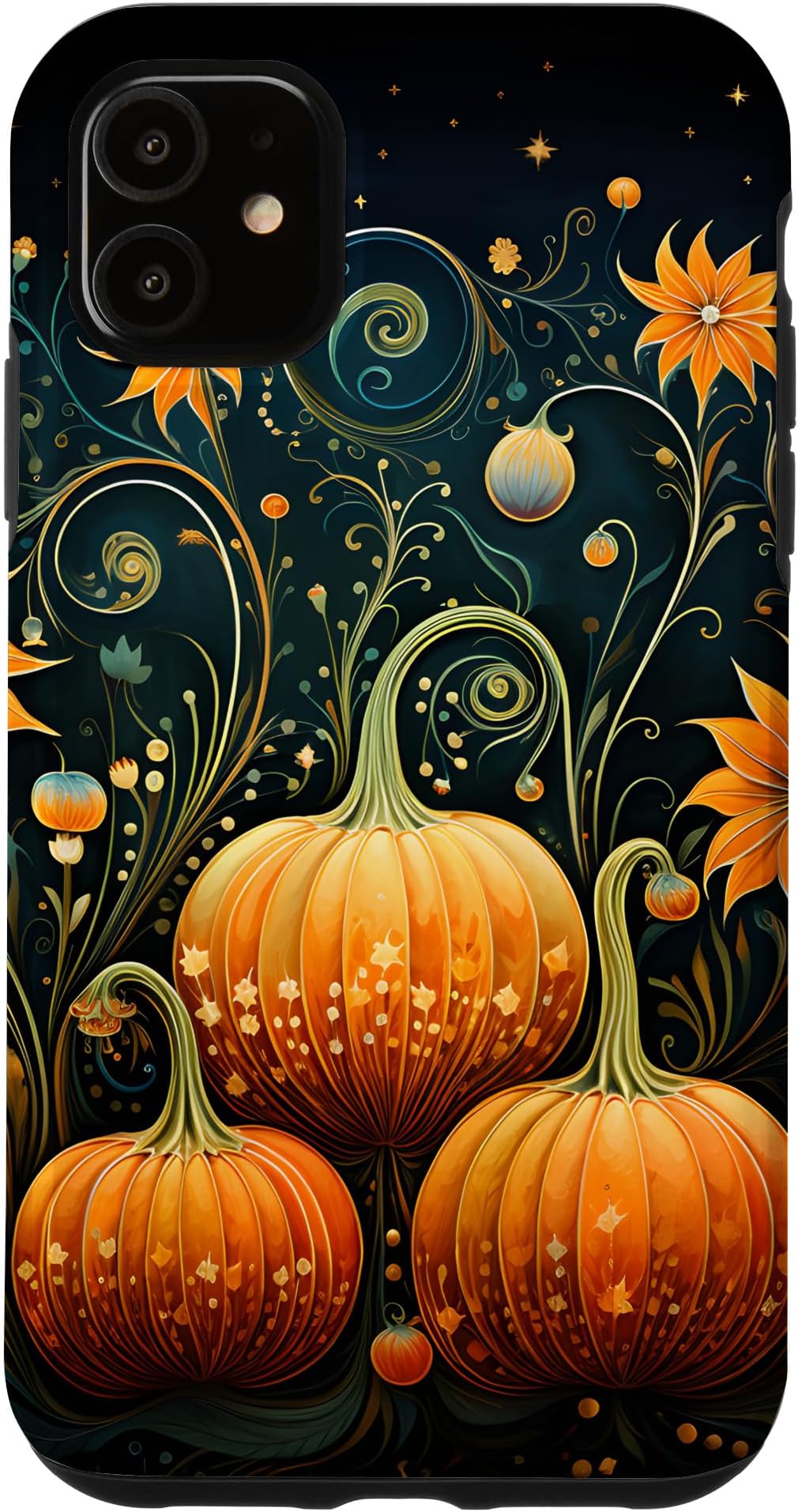 Amazon.com: iPhone 11 Vintage Autumn Flower Fall Pumpkin Girl Women ...
