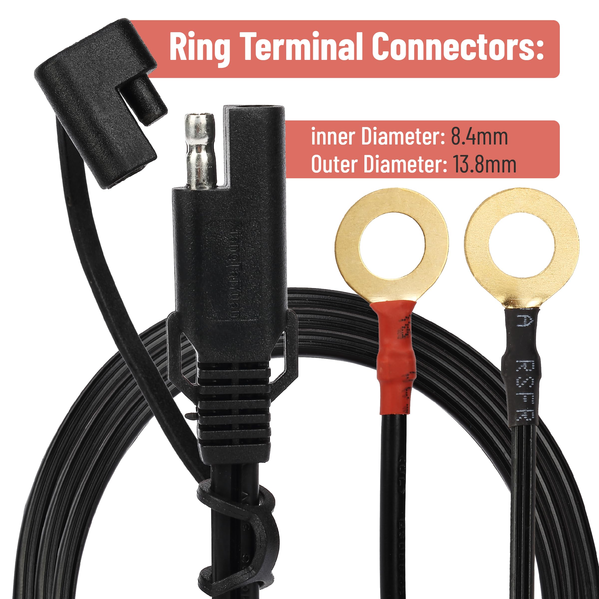 Snapklik.com : Bates- SAE Battery Connector, 2 FT, 5 Pack, SAE To O ...