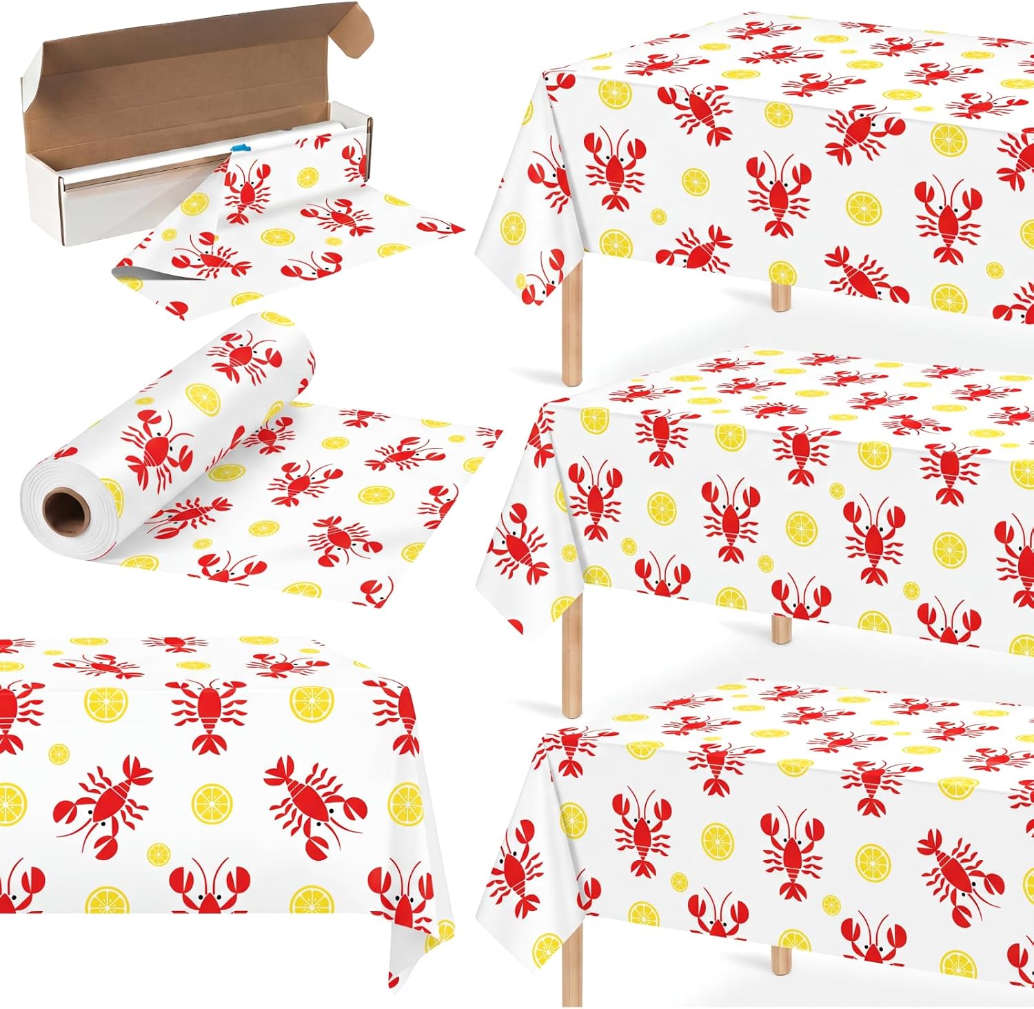 Amazon.com: Tegeme 100 ft x 54 Inch Crawfish Boil Party Tablecloth Roll ...