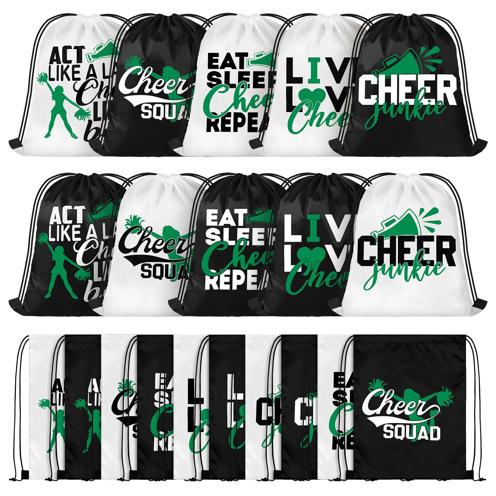 Snapklik.com : Pinkunn 20 Pcs Cheer Drawstring Backpack Cheerleading ...