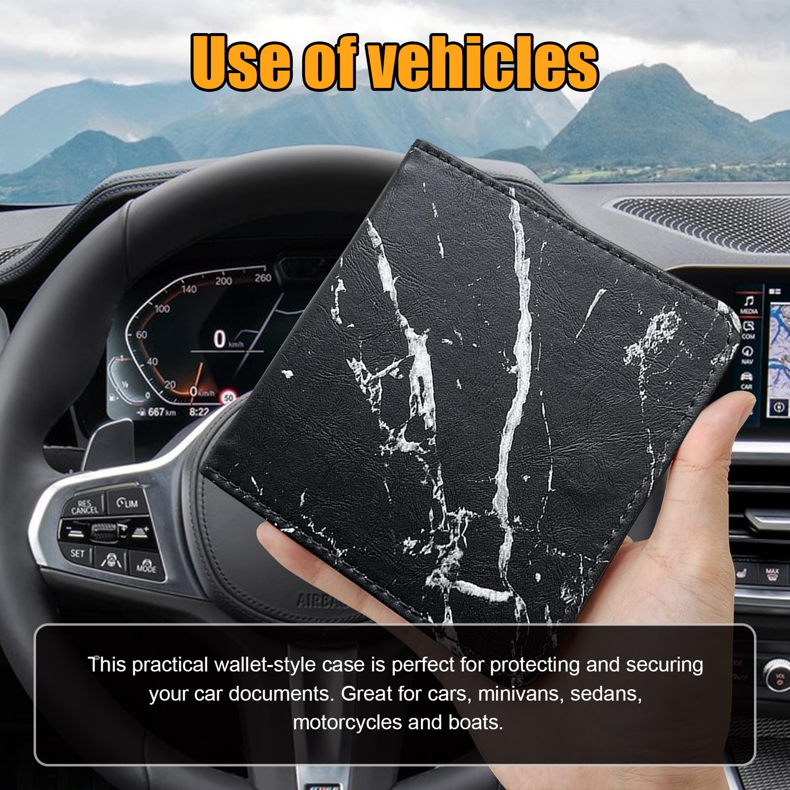 Snapklik.com : Kewucn Car Registration And Insurance Holder, Leather ...