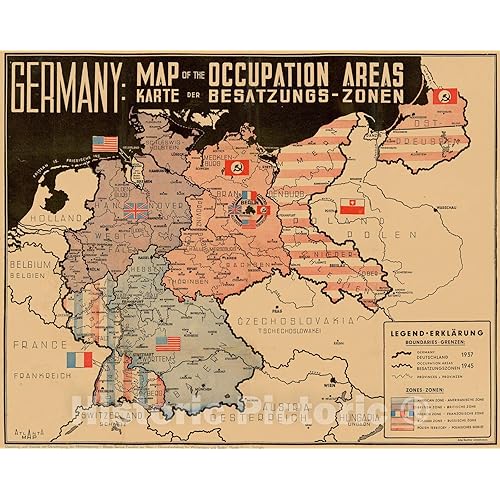 Snapklik.com : Historic Map - Germany: Map Of The Occupation Areas/Map ...