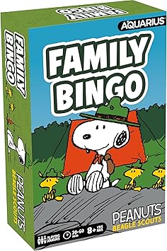 Amazon.com: AQUARIUS Peanuts Snoopy Beagle Scouts Family Bingo - Fun ...