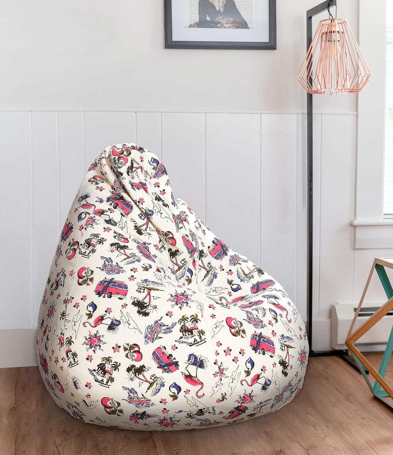 Style Homez Classic Cotton Canvas Abstract Printed Bean Bag XL Size ...