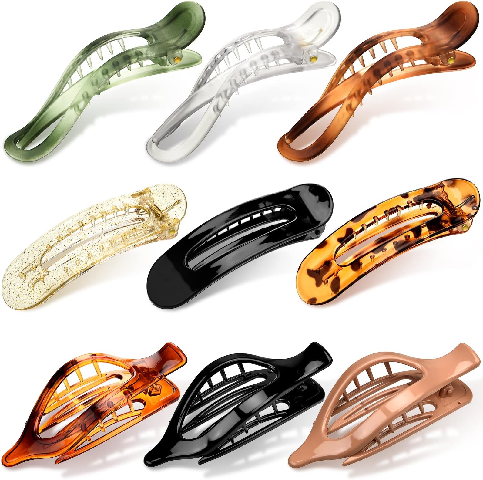 Amazon.com : Yinder 9 Pcs Alligator Hair Clips Oval French Barrette ...