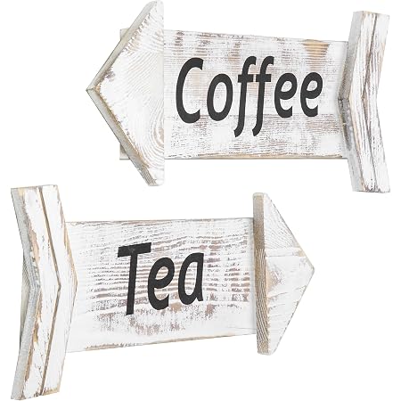 Amazon.com : Coffee Sign Coffee and Tea Bar Sign Metal Hanging Wall Art ...