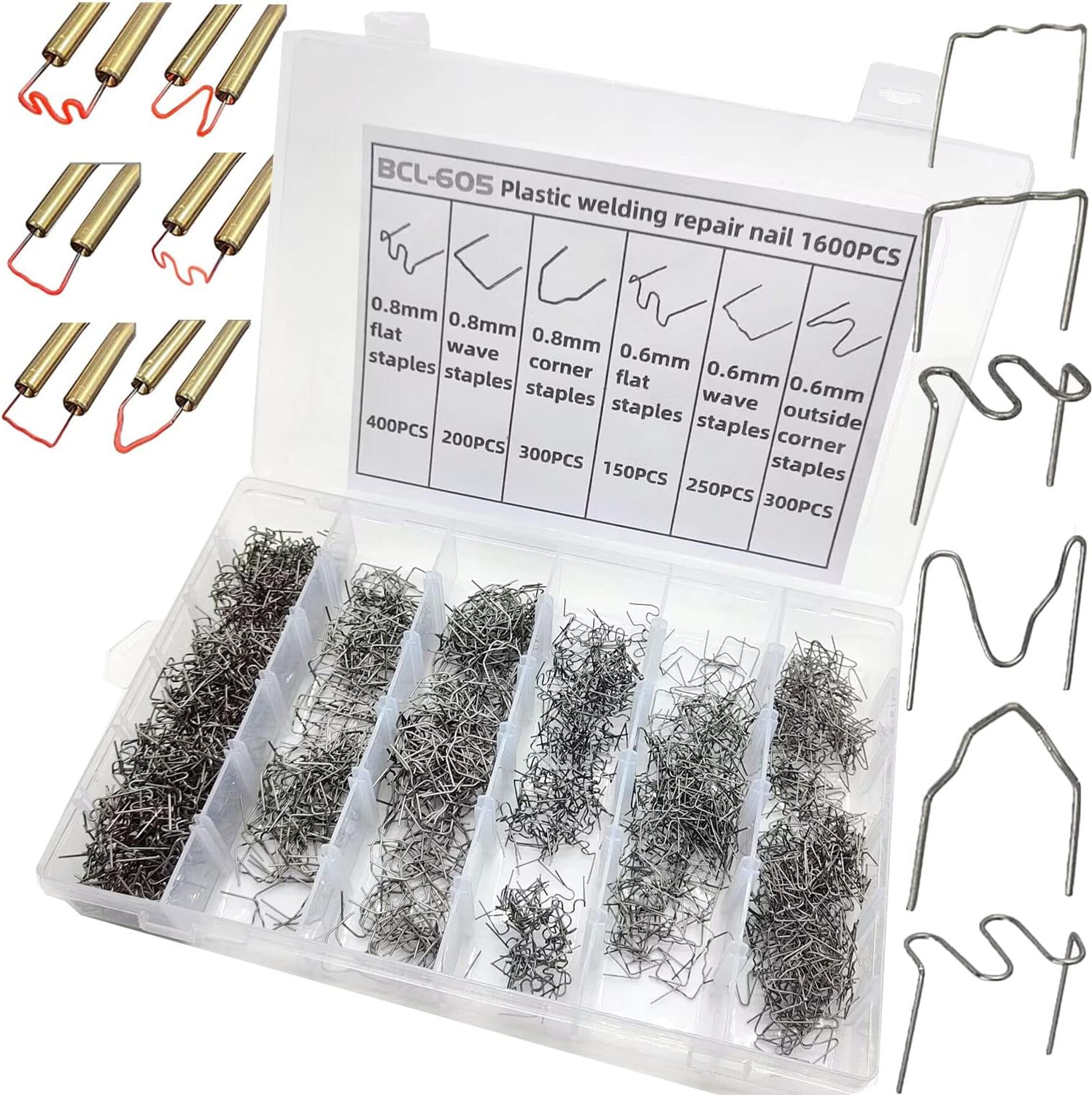 Welding Staples,1200PCS Plastic Welder Hot Staples Plastic Welding Kit ...